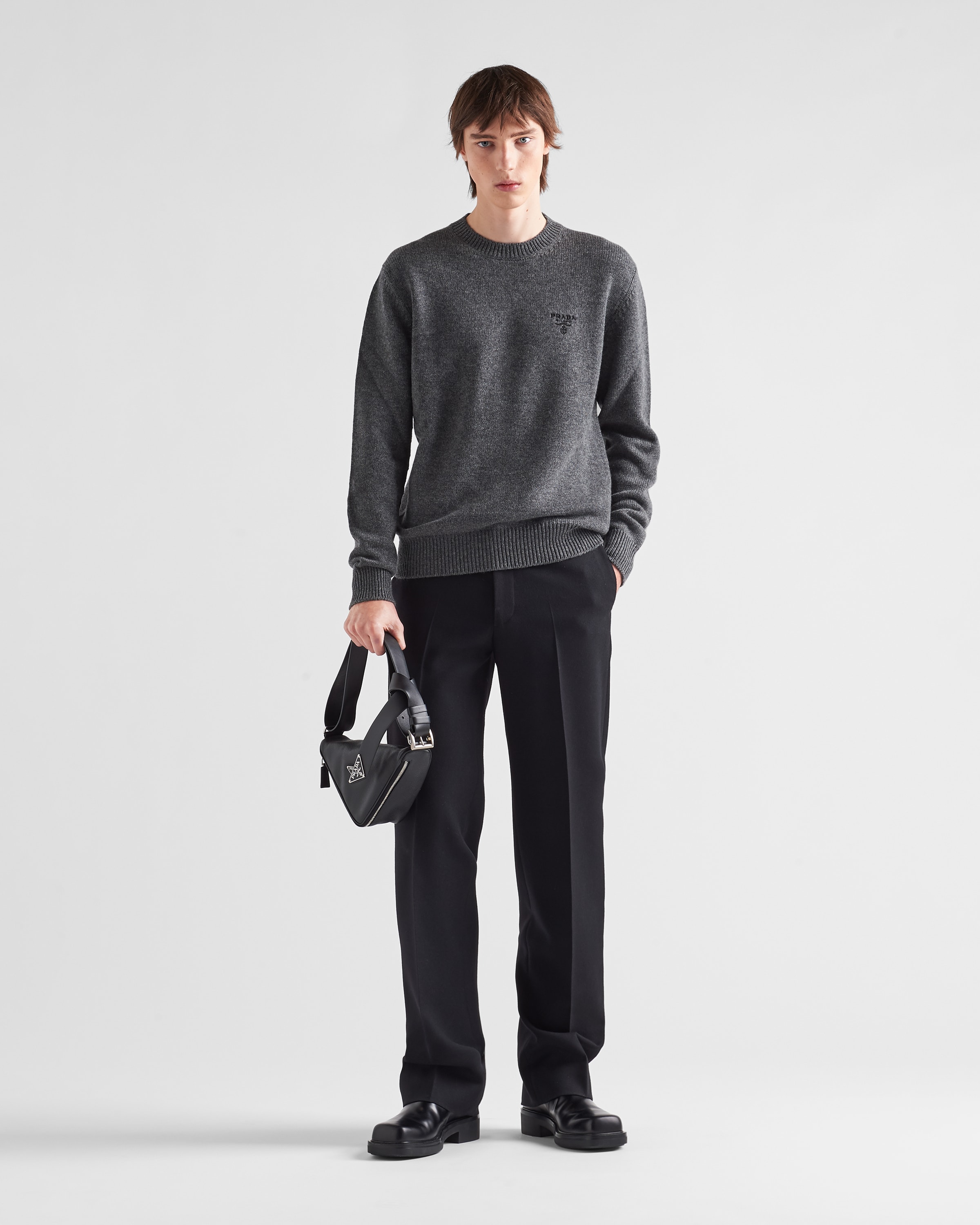 石板灰 羊绒毛衣 Prada