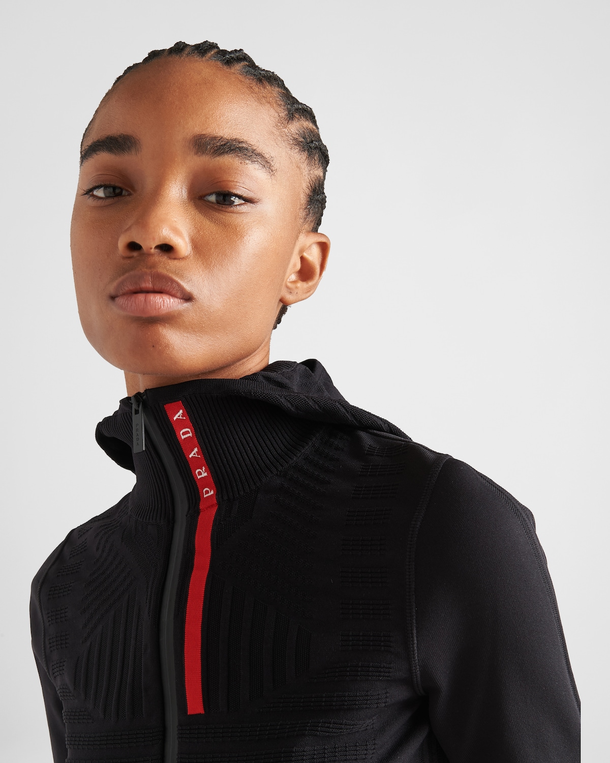 Black Tech Rec Nylon Piqué Sports Jacket | PRADA