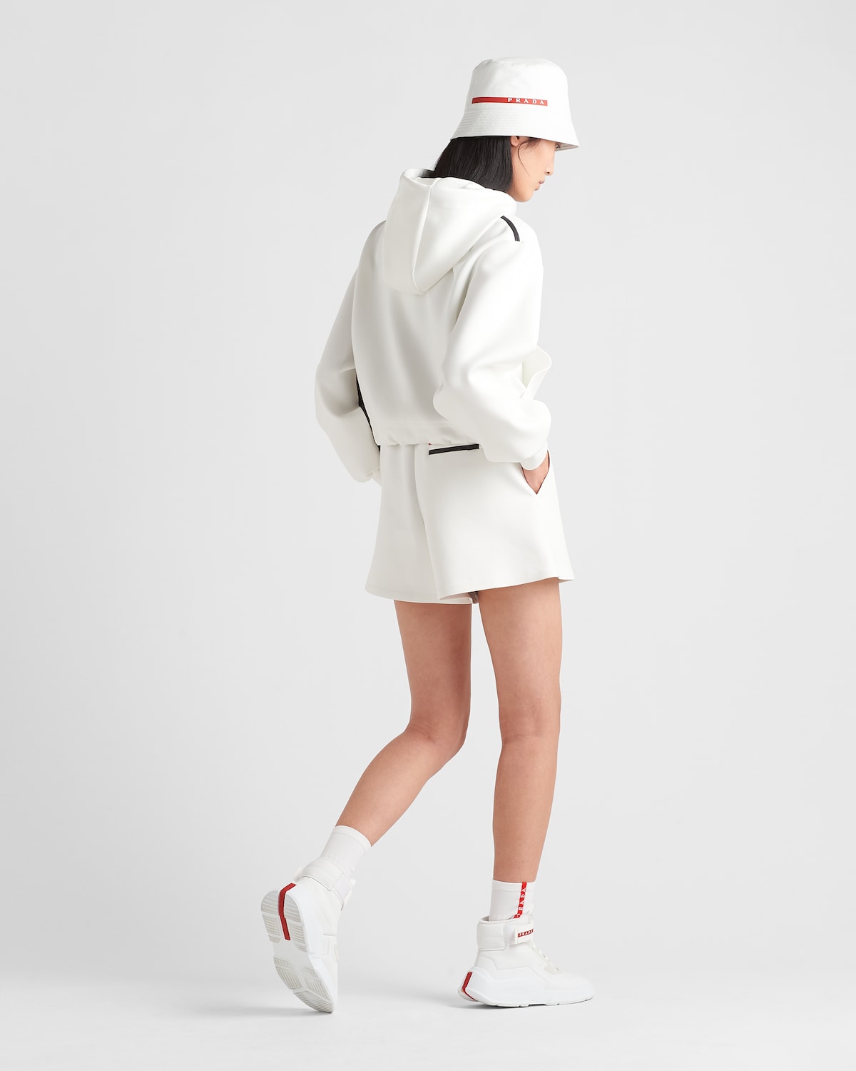 White Double Jersey Shorts | PRADA