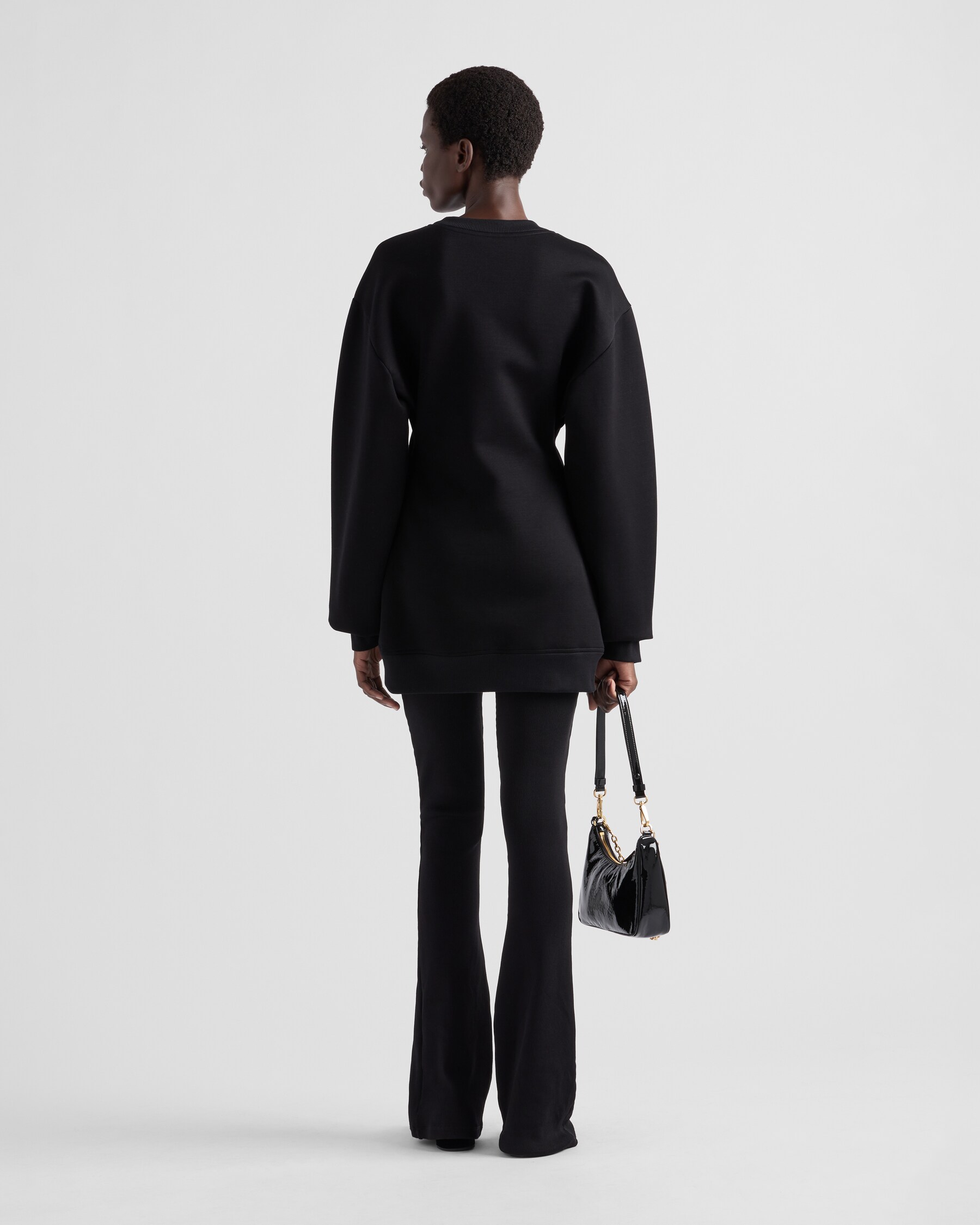 쇼트 플리스 드레스 블랙 | PRADA