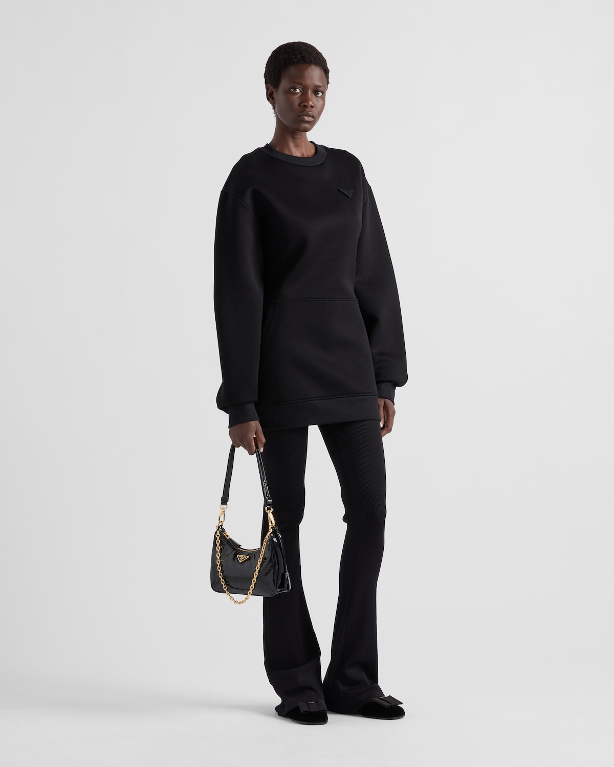 Black Short Fleece Dress | PRADA
