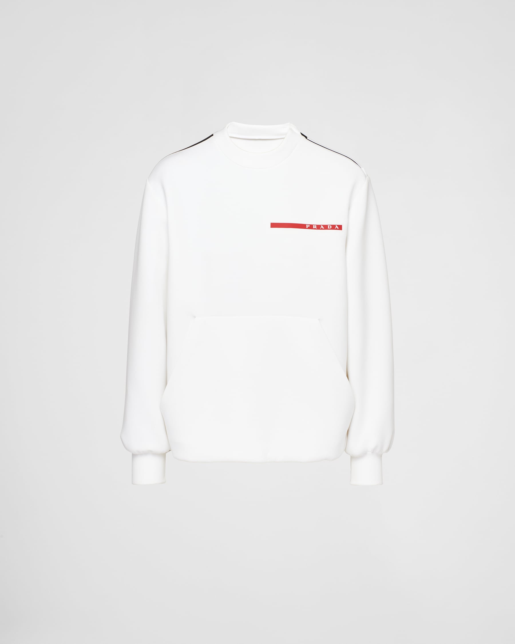 White Double Jersey Crew-neck Sweatshirt | PRADA