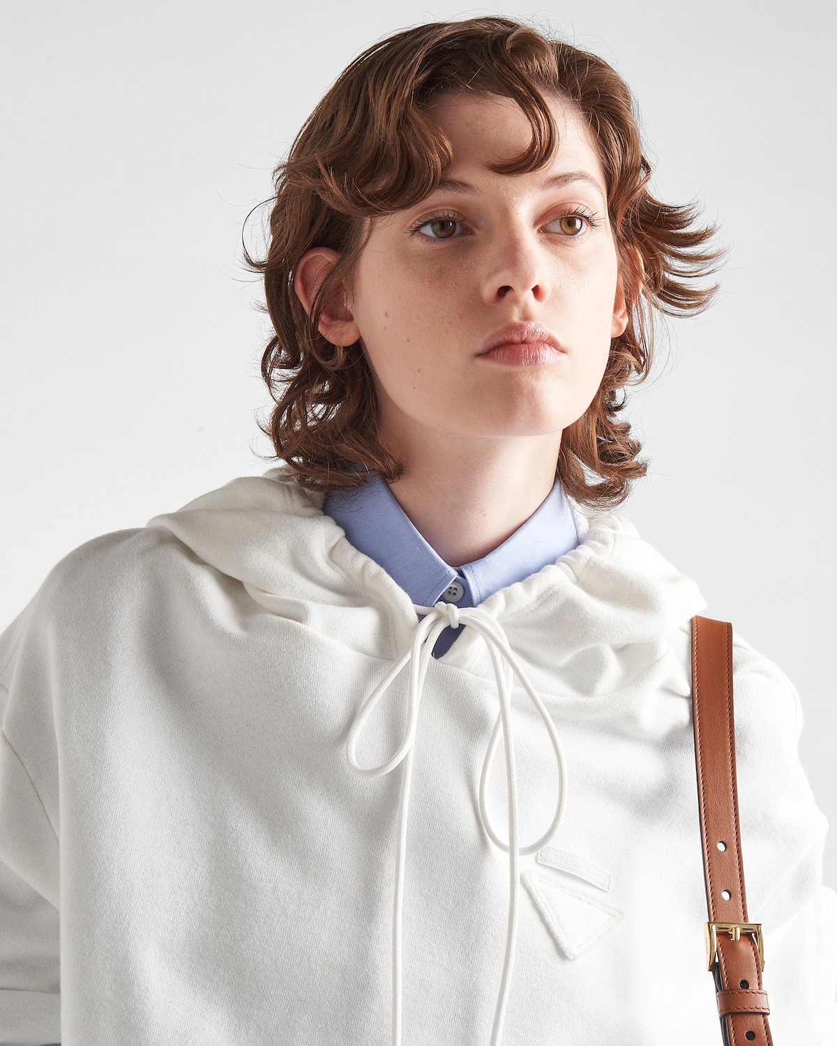 White Oversized Hoodie | PRADA