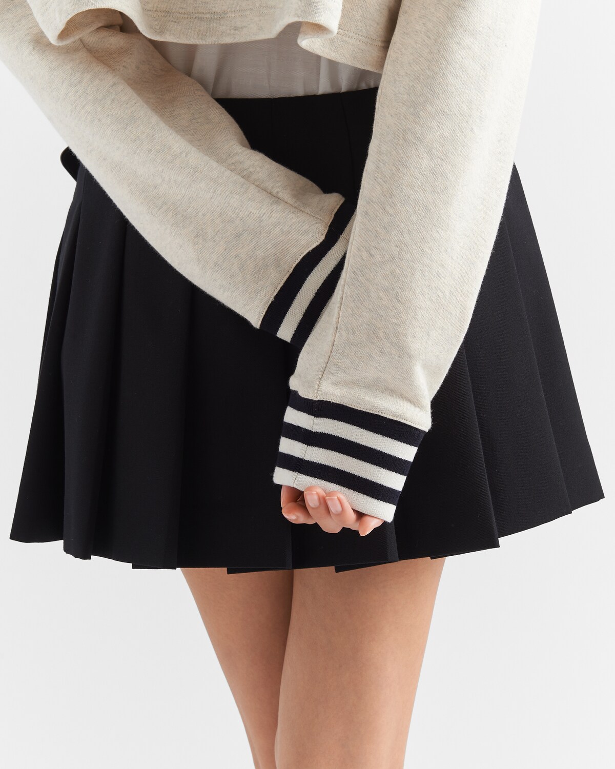 Natural Oversized Cotton Fleece Sweatshirt | PRADA