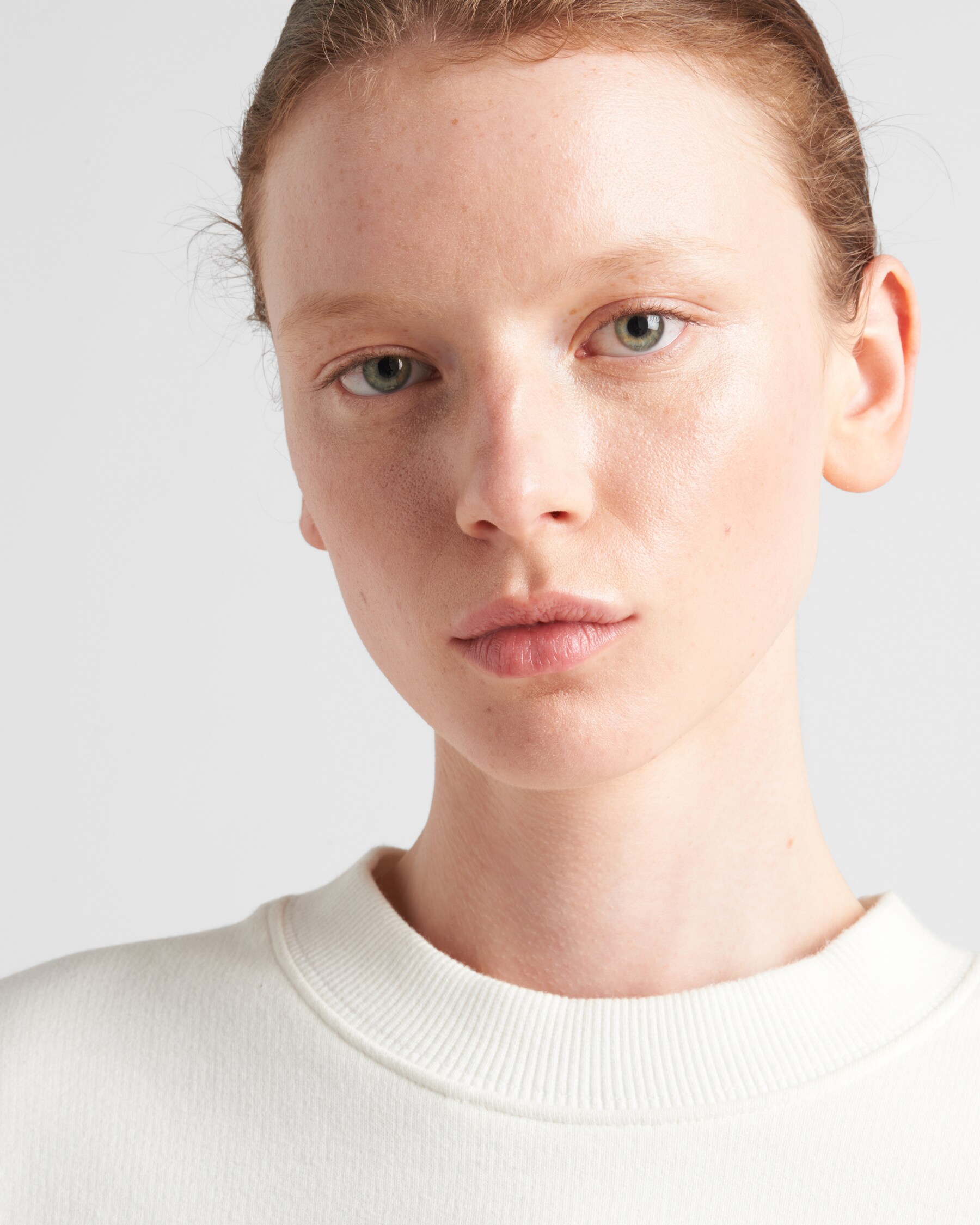 Natural Oversized Cotton Sweatshirt | PRADA