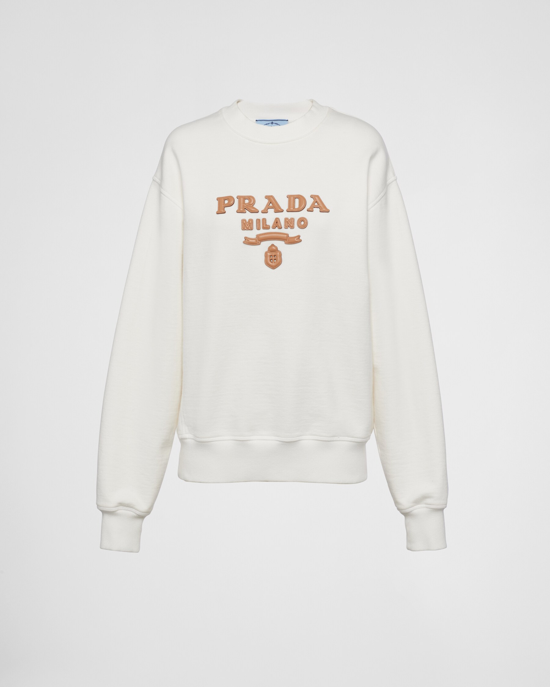 Natural Oversized Cotton Sweatshirt | PRADA