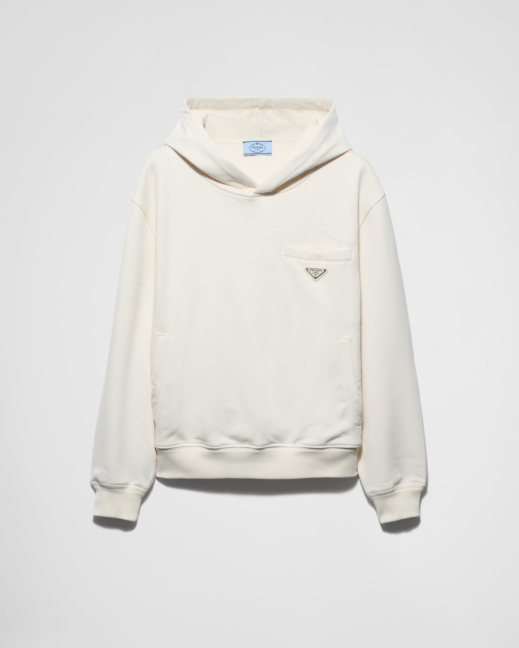 Natural Cotton Fleece Hoodie | PRADA