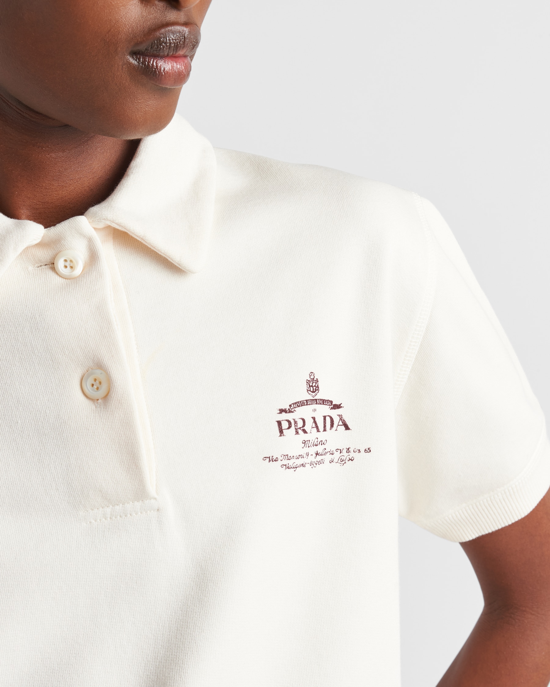 Natural Fleece Polo Shirt | PRADA