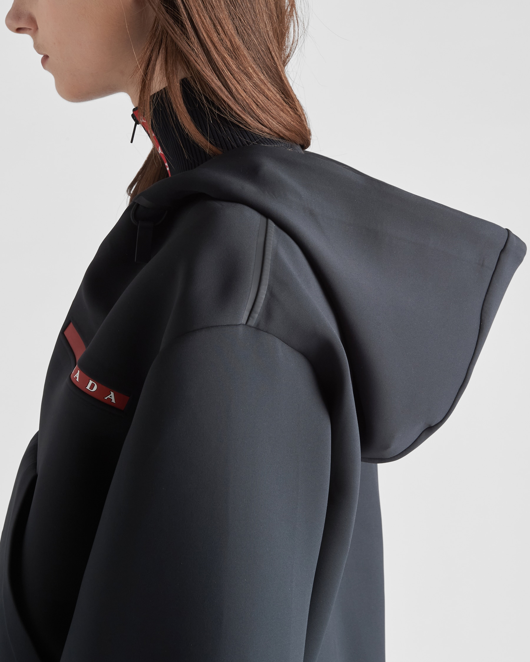 Black Recycled Double Jersey Sweatshirt | PRADA