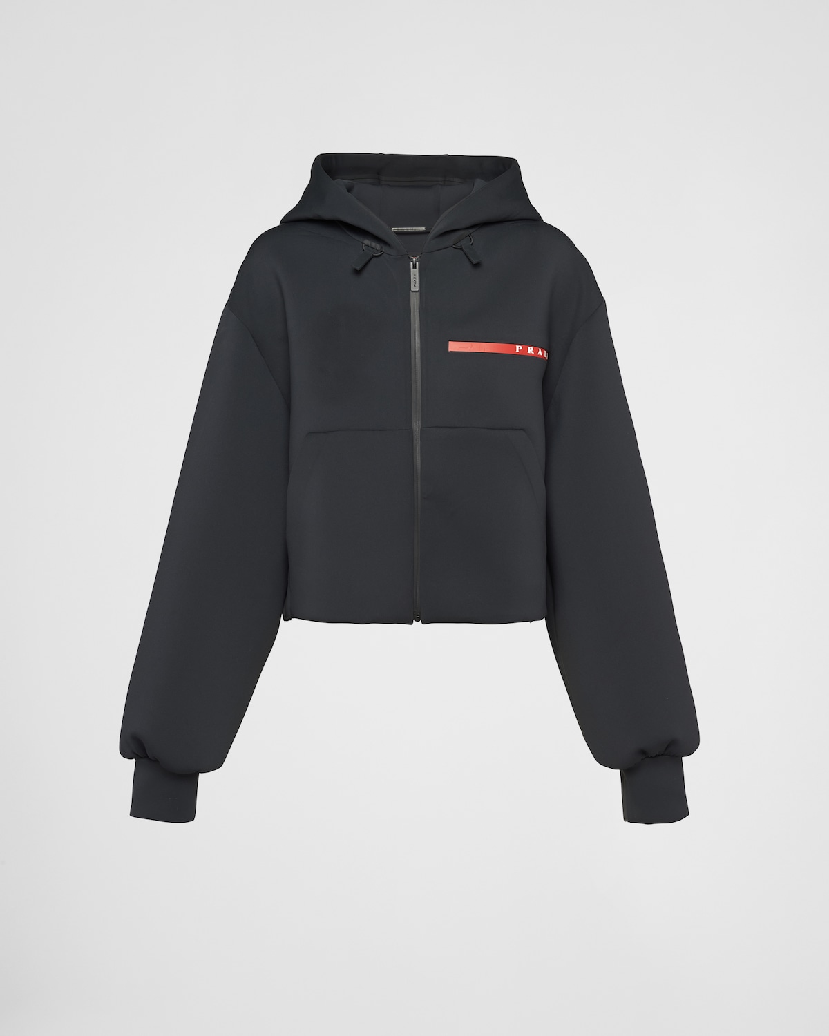 Black Recycled Double Jersey Sweatshirt | PRADA