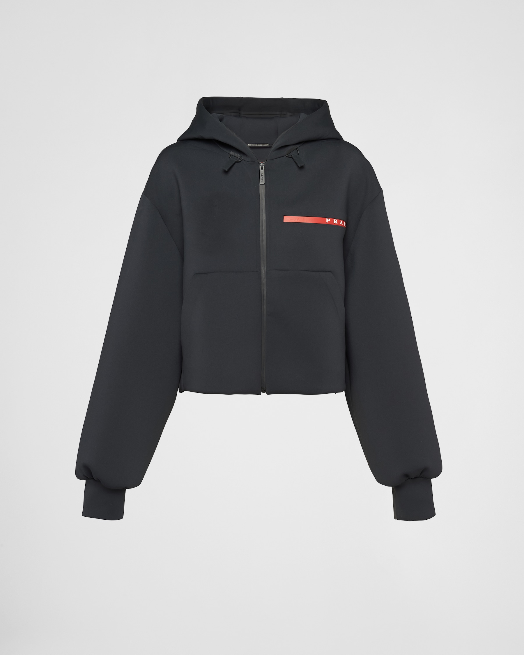 Black Recycled Double Jersey Sweatshirt | PRADA