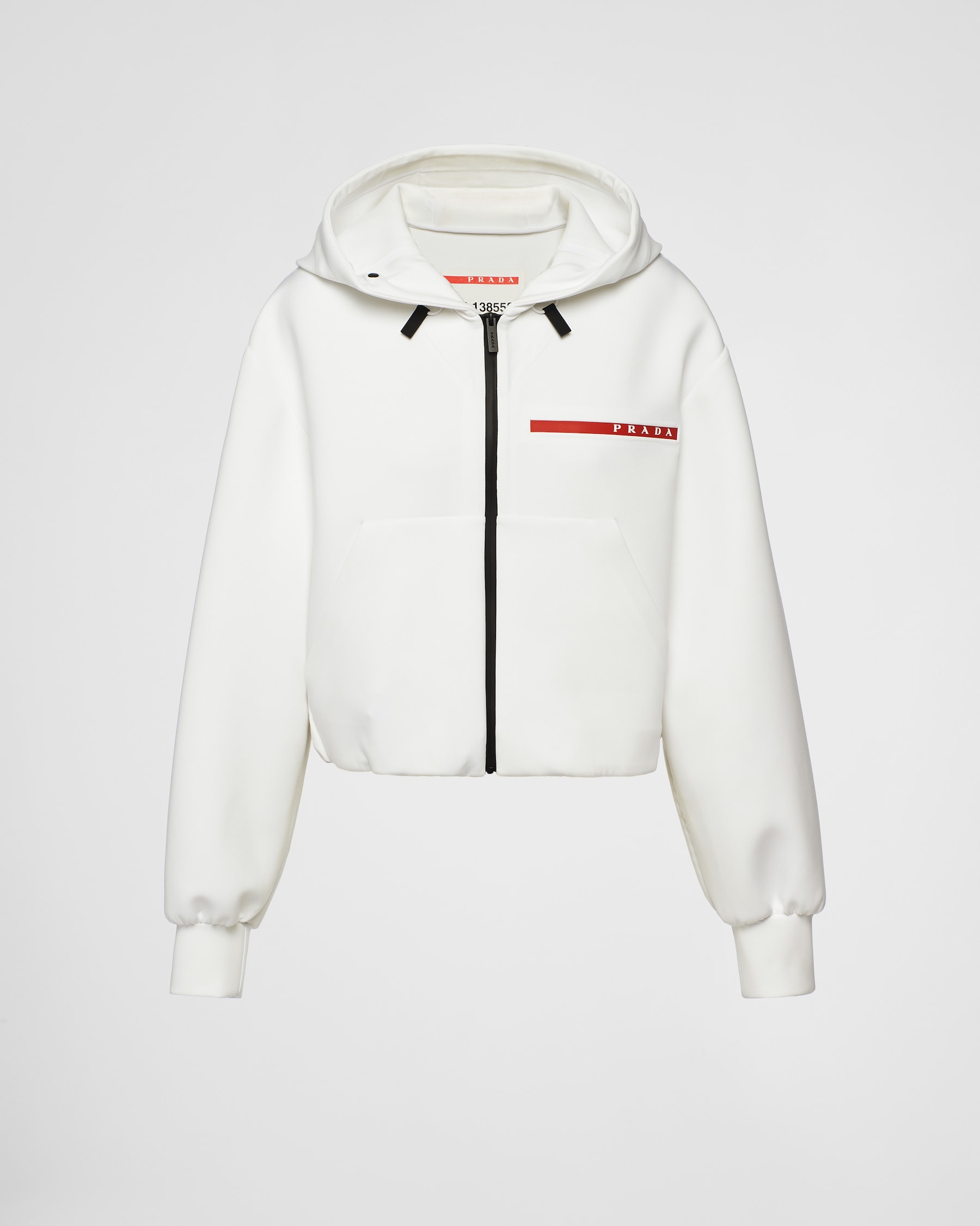 White Recycled Double Jersey Sweatshirt | PRADA