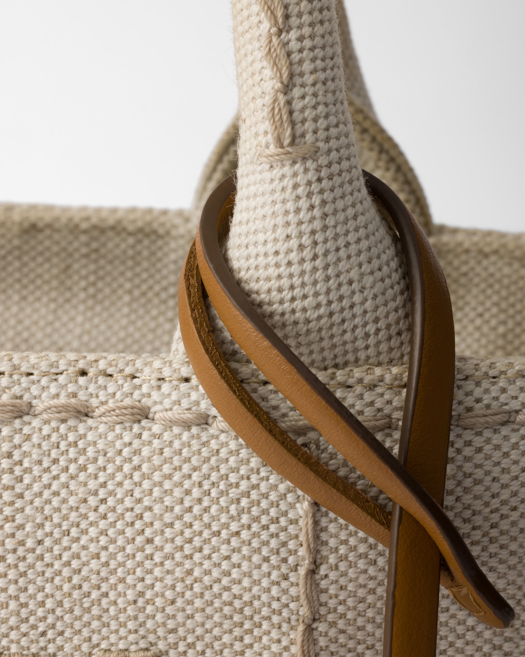 Natural Prada Jardinière Mini Linen Blend Bag | PRADA