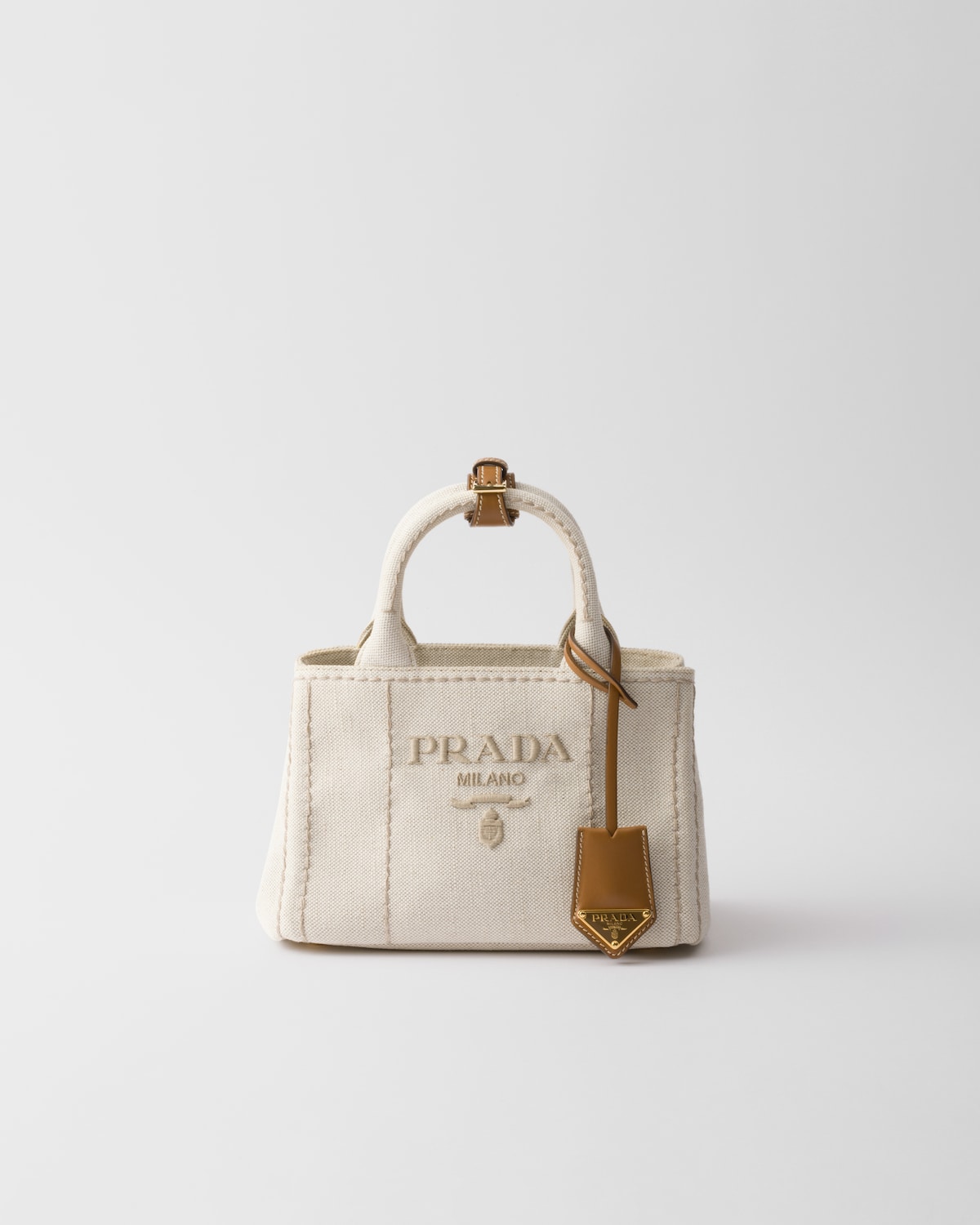 Natural Prada Jardinière Linen Blend Mini-bag | PRADA