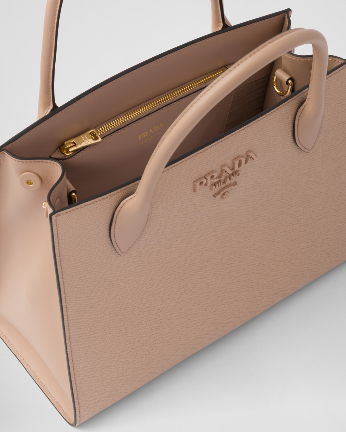 Powder Prada Monochrome Medium Saffiano Bag | PRADA