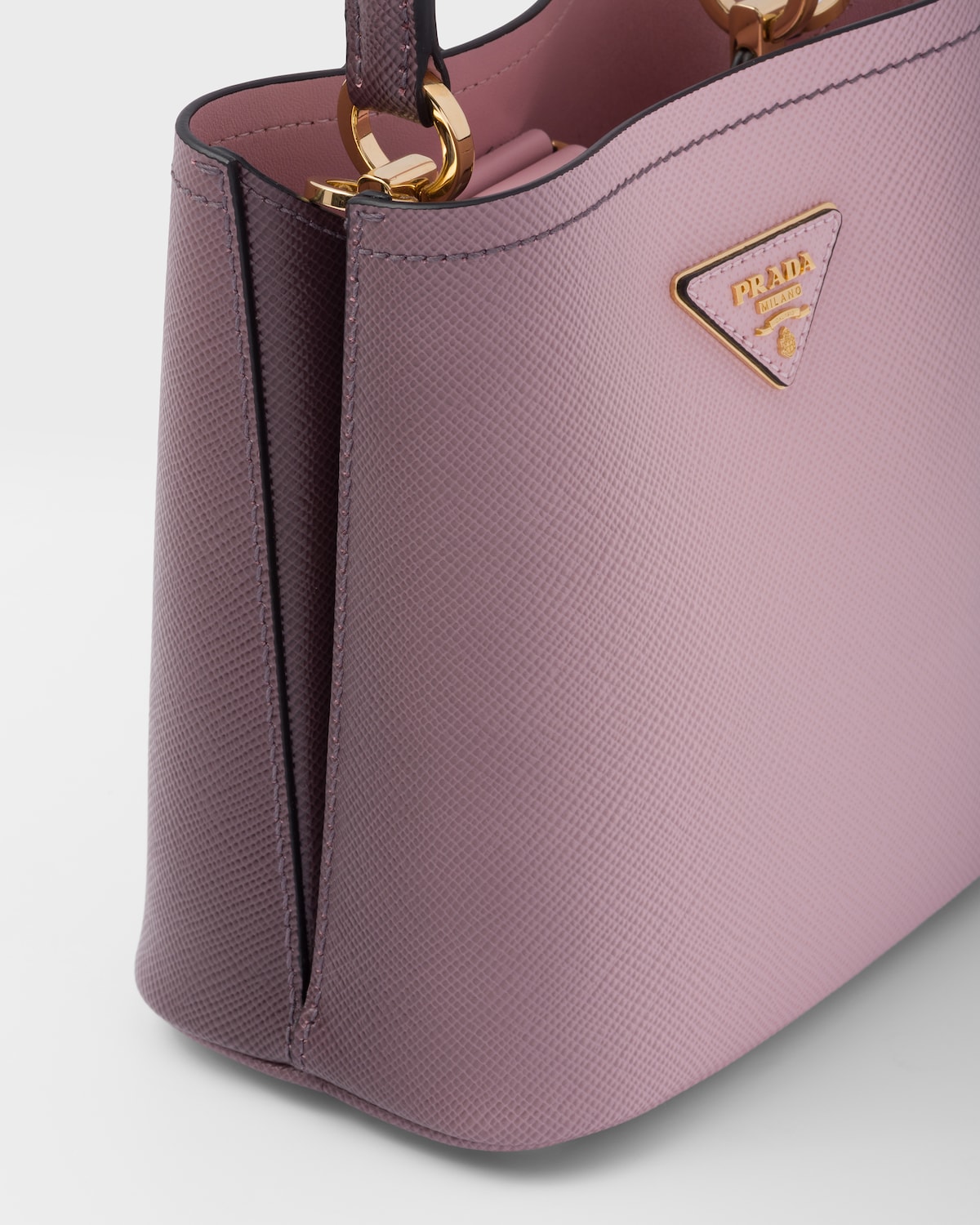 Gradient Alabaster Pink Small Prada Panier Saffiano Leather Bag | PRADA