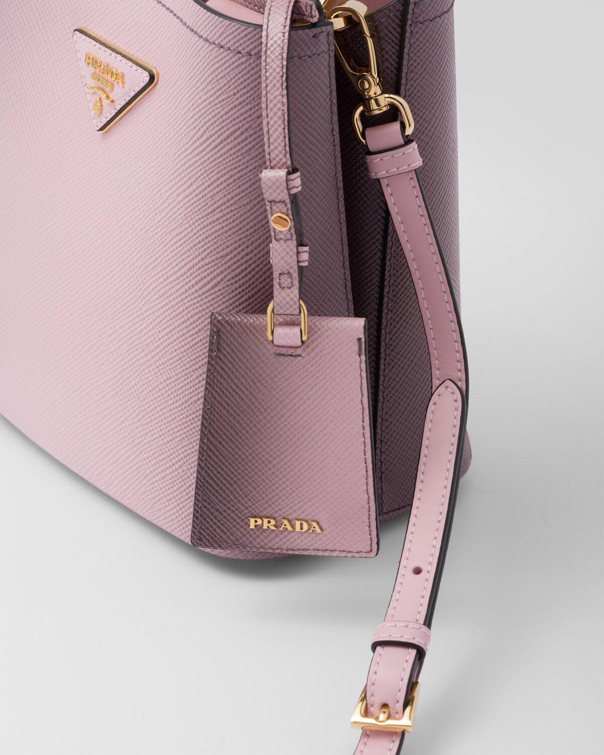 Gradient Alabaster Pink Small Prada Panier Saffiano Leather Bag | PRADA