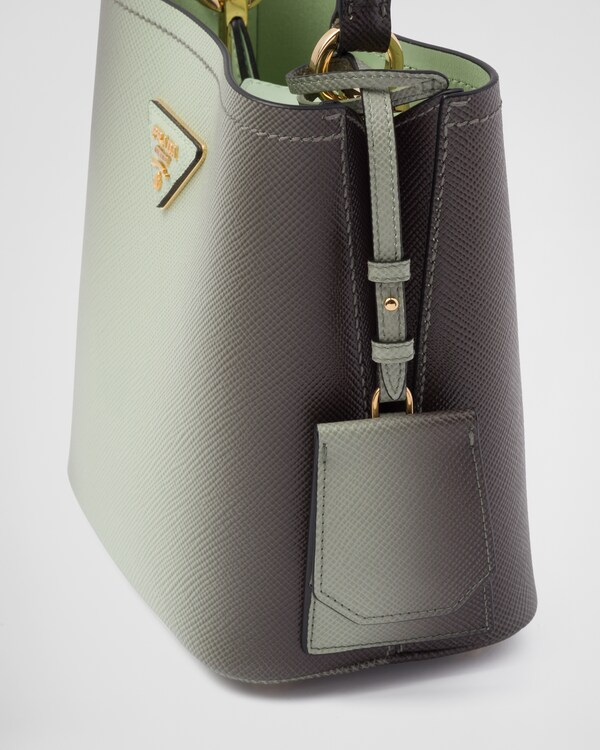 渐变水绿色 Prada Panier 小号Saffiano 皮革手袋 | PRADA