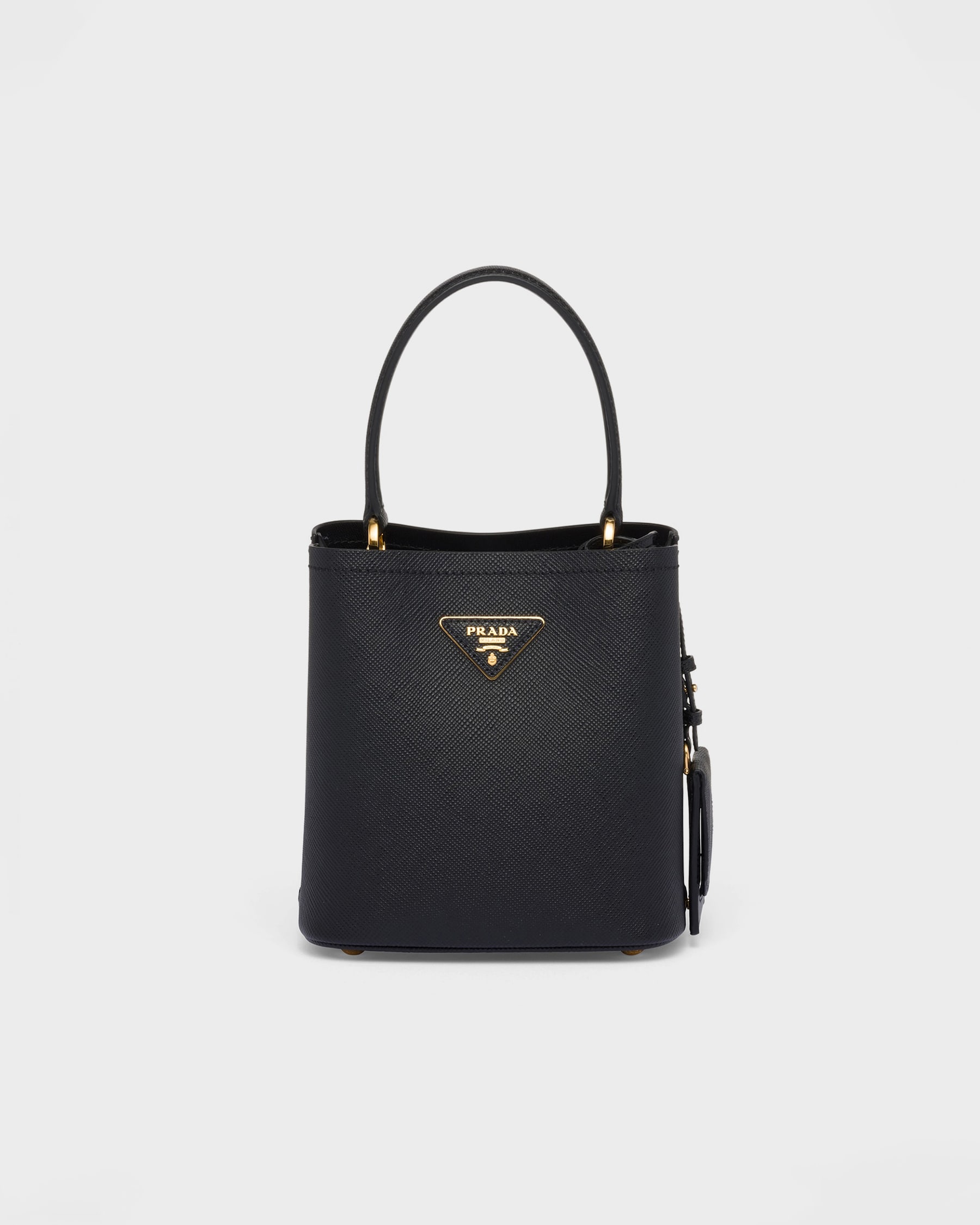 Black Prada Panier Small Saffiano Leather Bag | PRADA