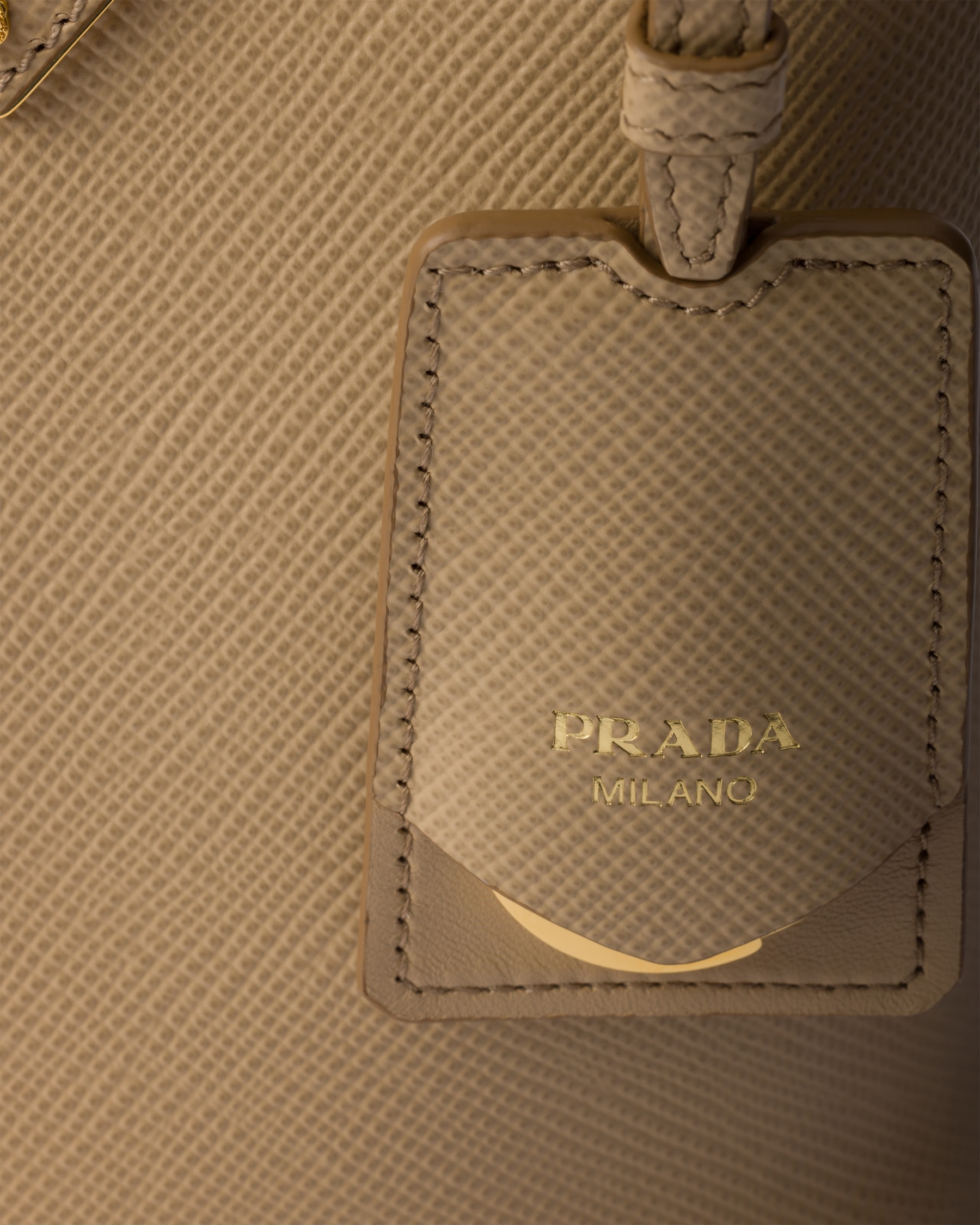 Sand Beige Prada Panier Mini Saffiano Leather Bag | PRADA