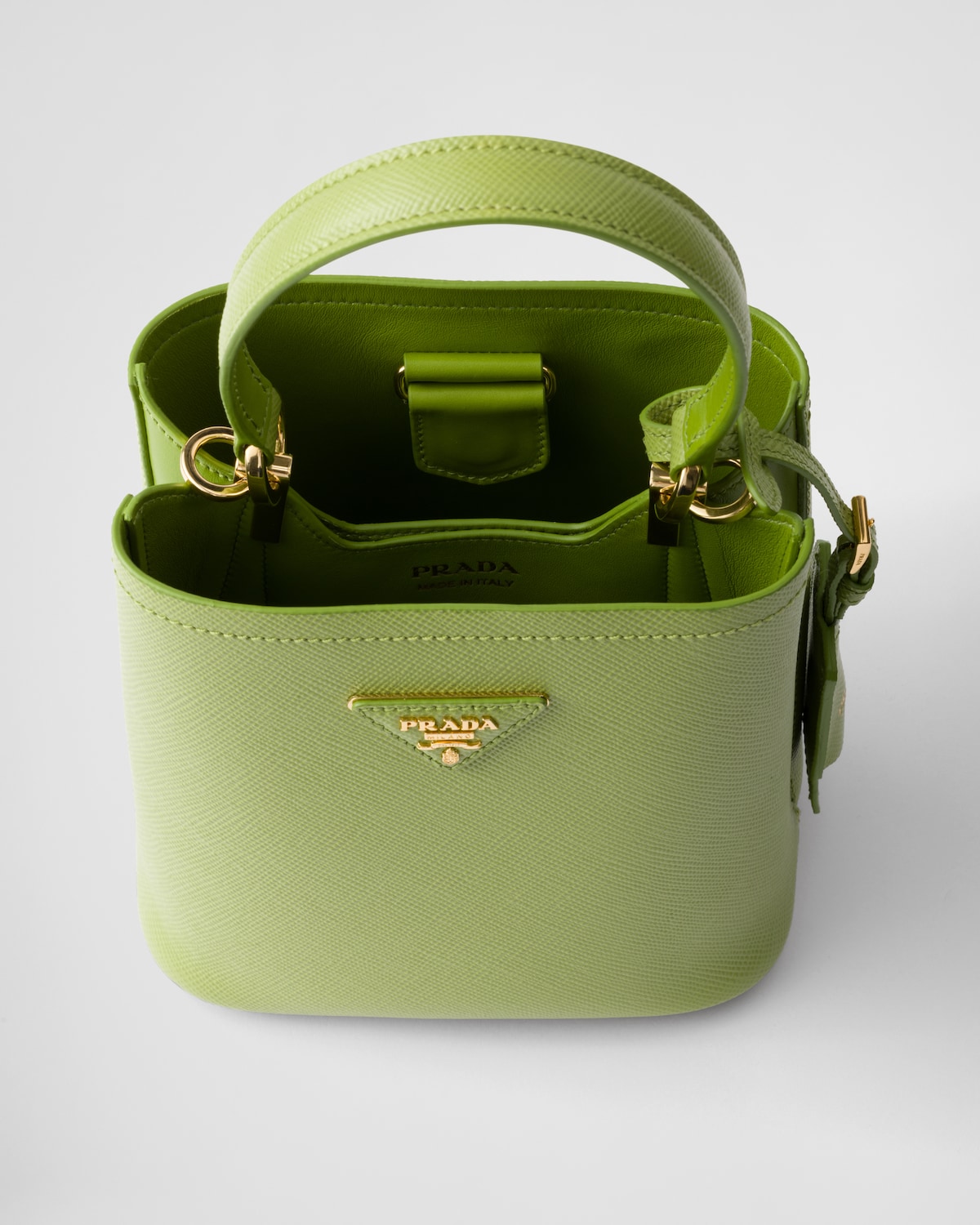 Lawn Green Prada Panier Saffiano Leather Mini-bag | PRADA
