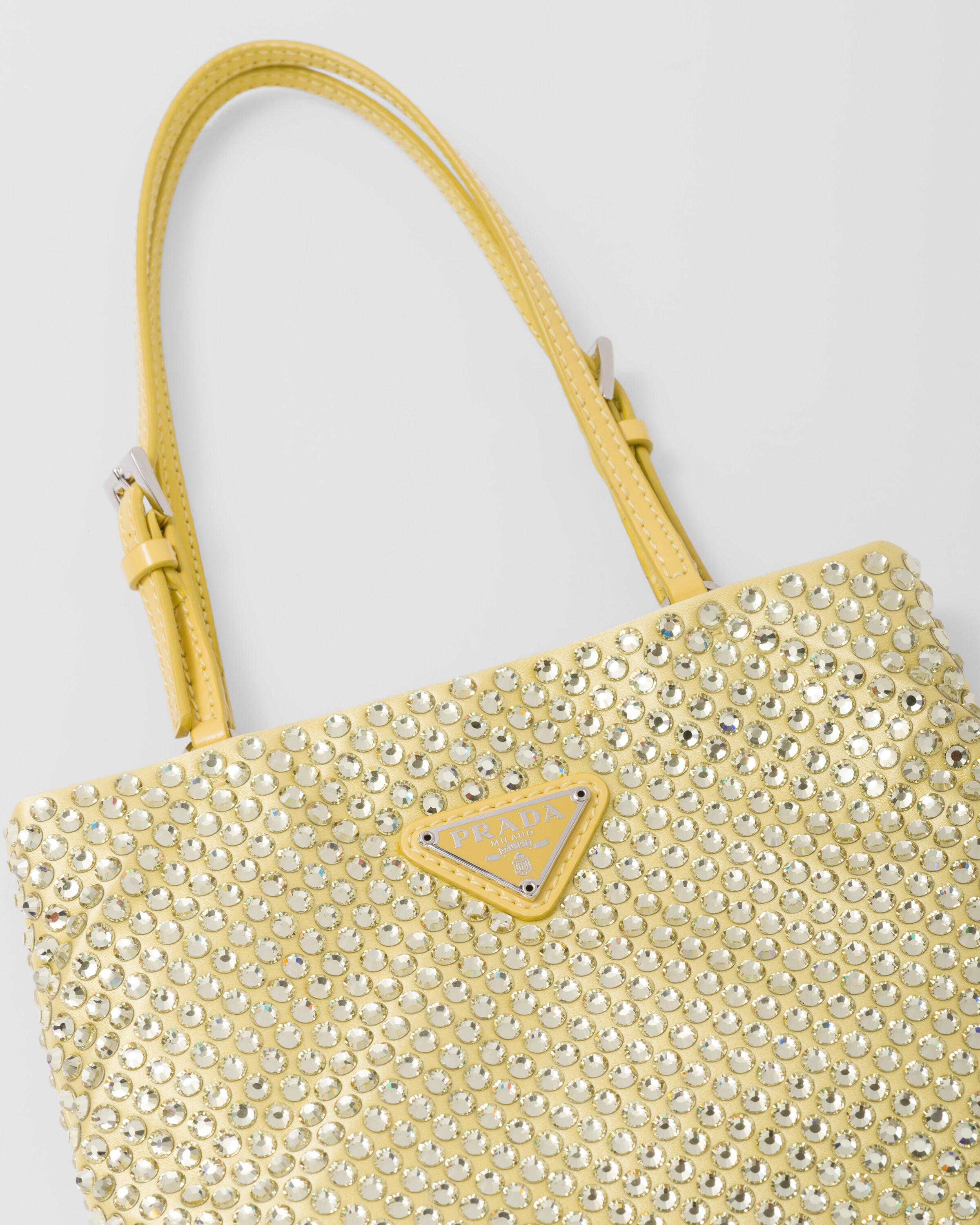 Pineapple Satin handbag with crystals | Prada