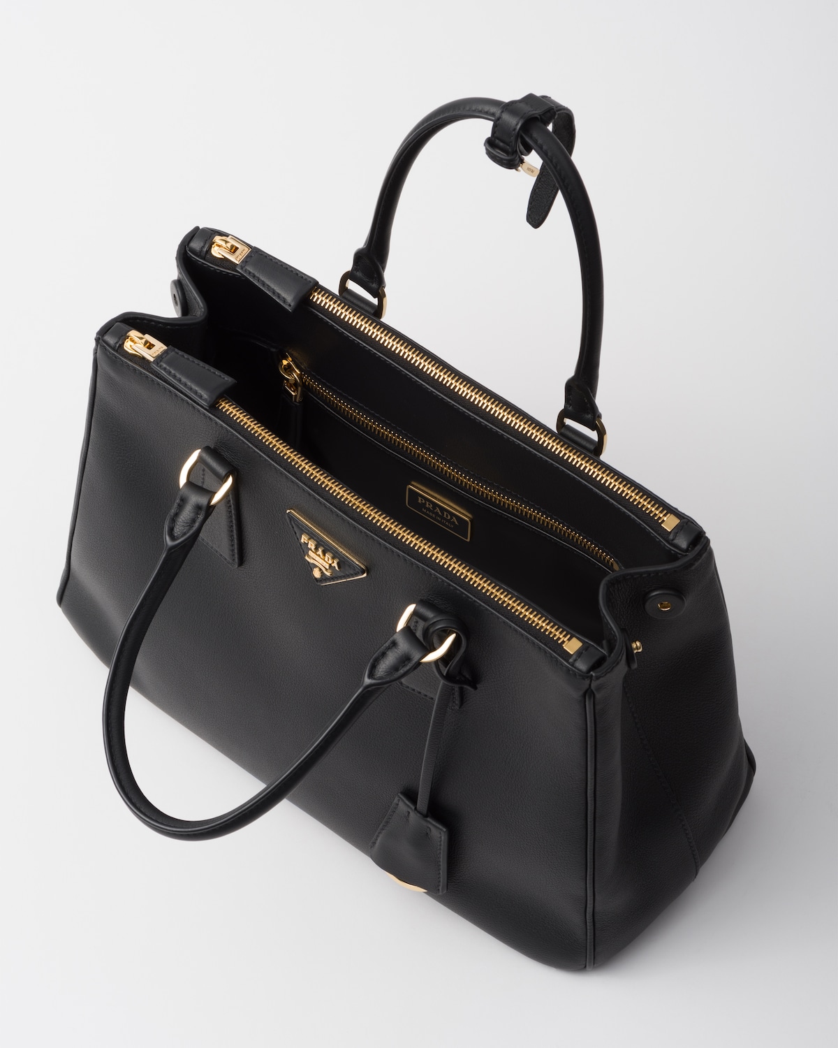 Black Large Prada Galleria Leather Bag | PRADA