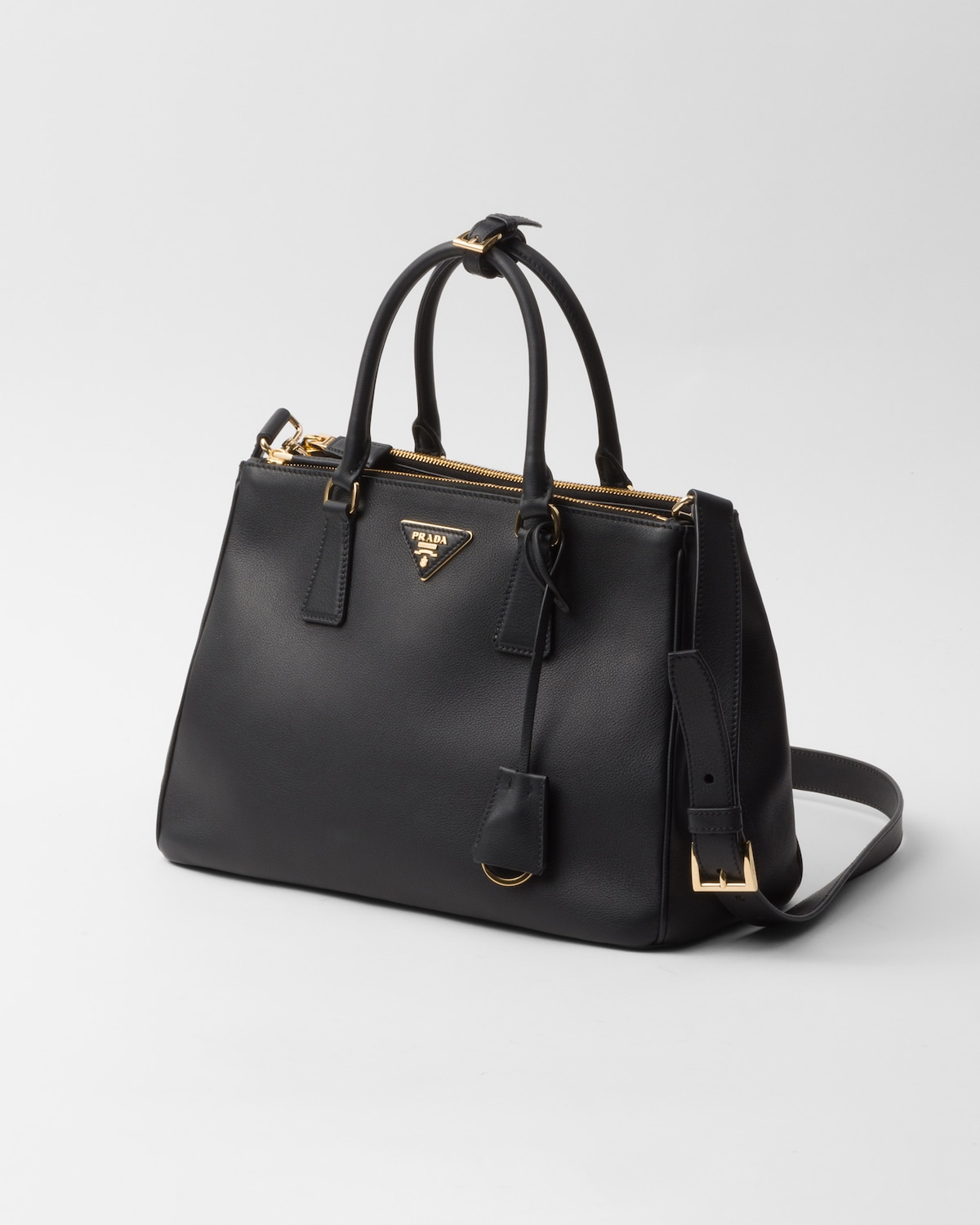Black Large Prada Galleria Leather Bag | PRADA