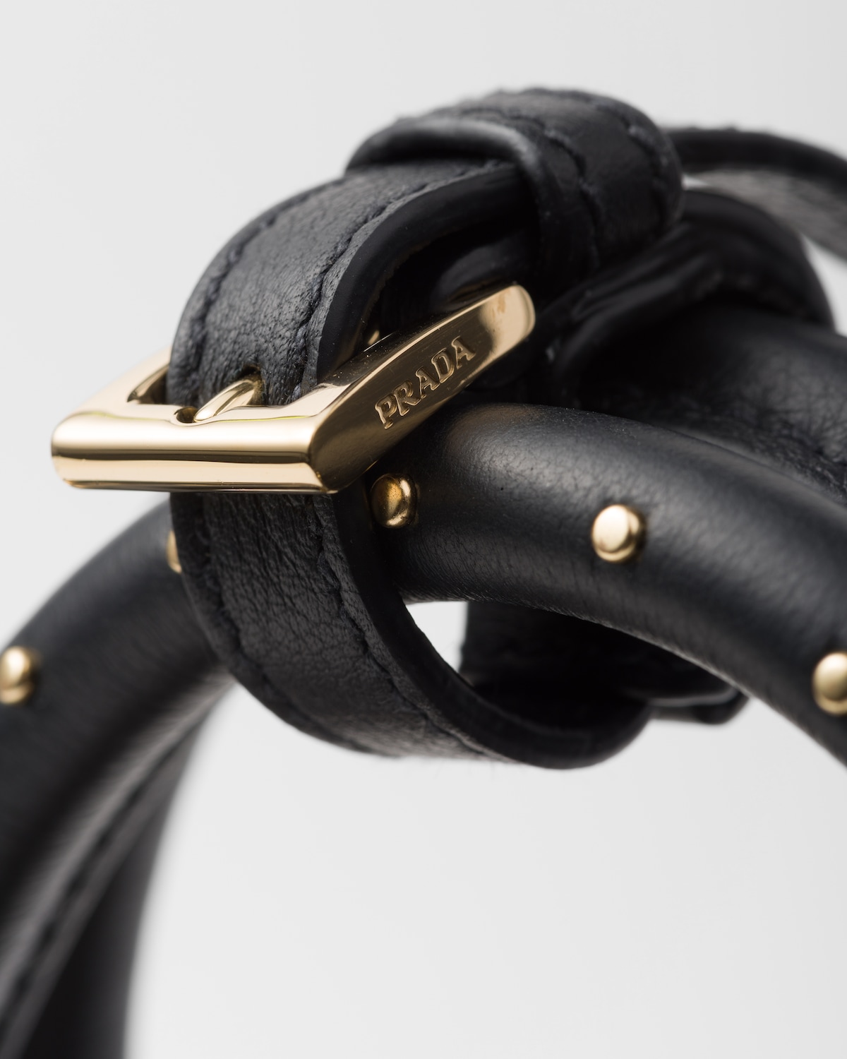 Black Prada Galleria Large Studded Leather Bag | PRADA
