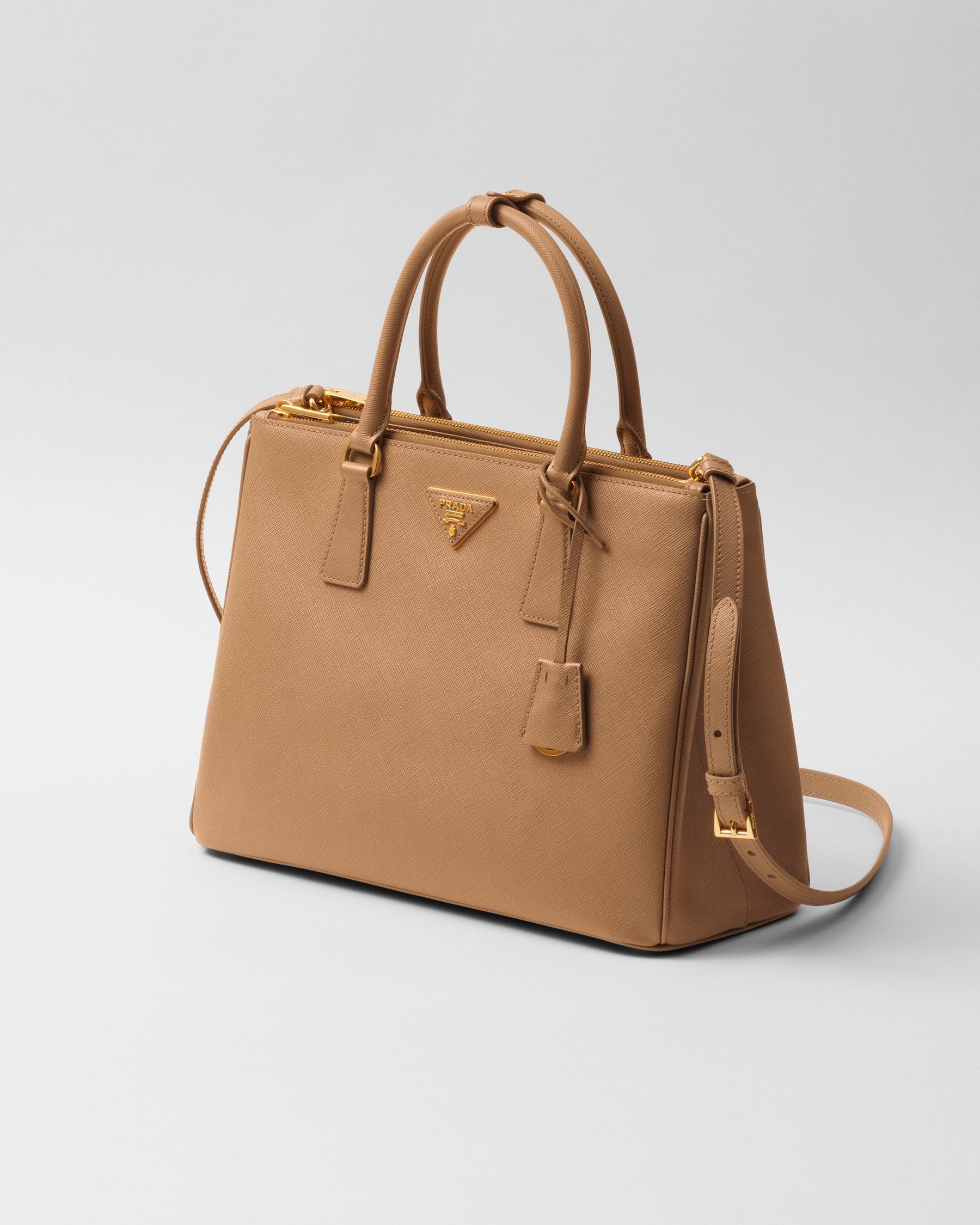 Natural Large Prada Galleria Saffiano Leather Bag | PRADA