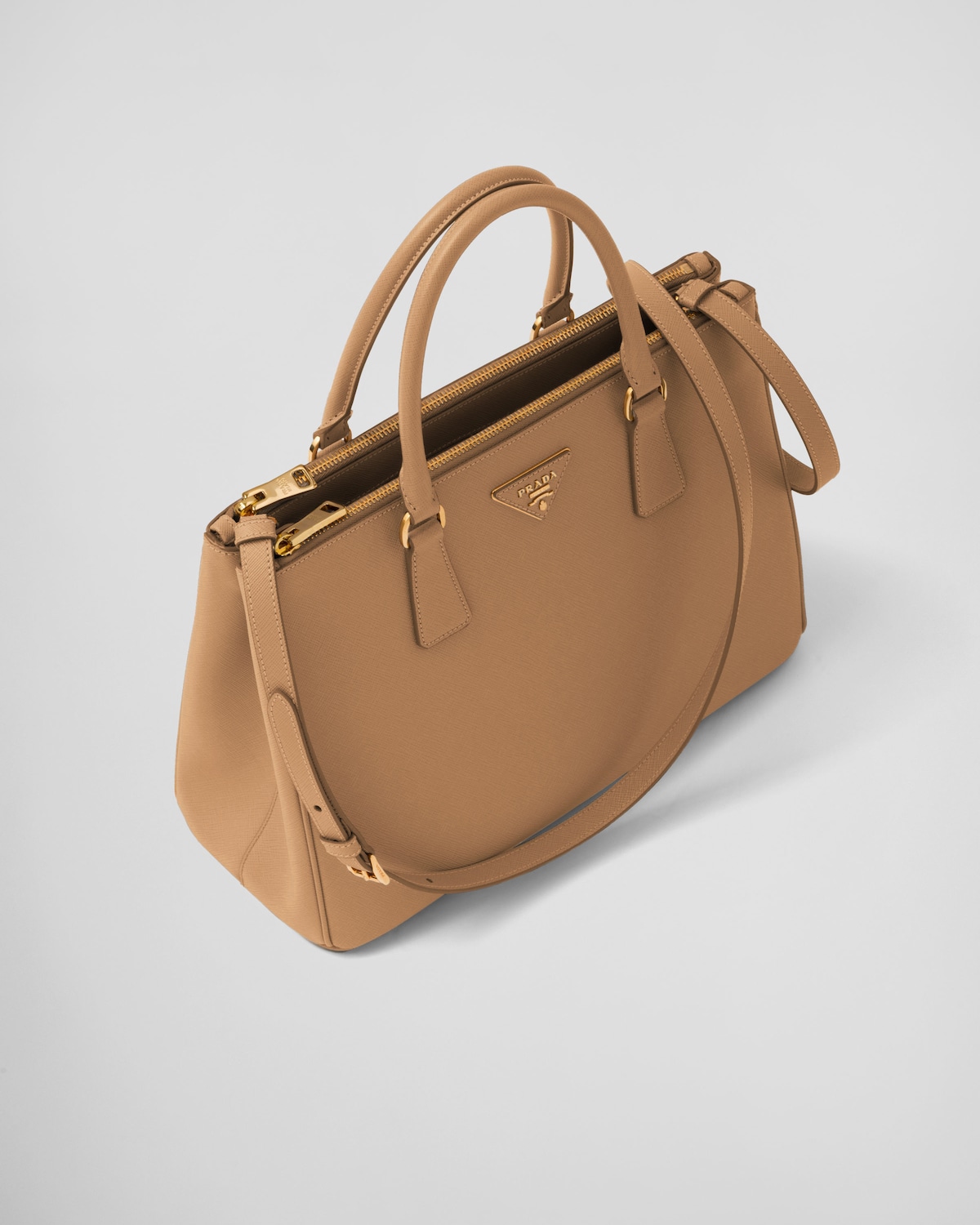 Caramel Large Prada Galleria Saffiano Leather Bag | PRADA