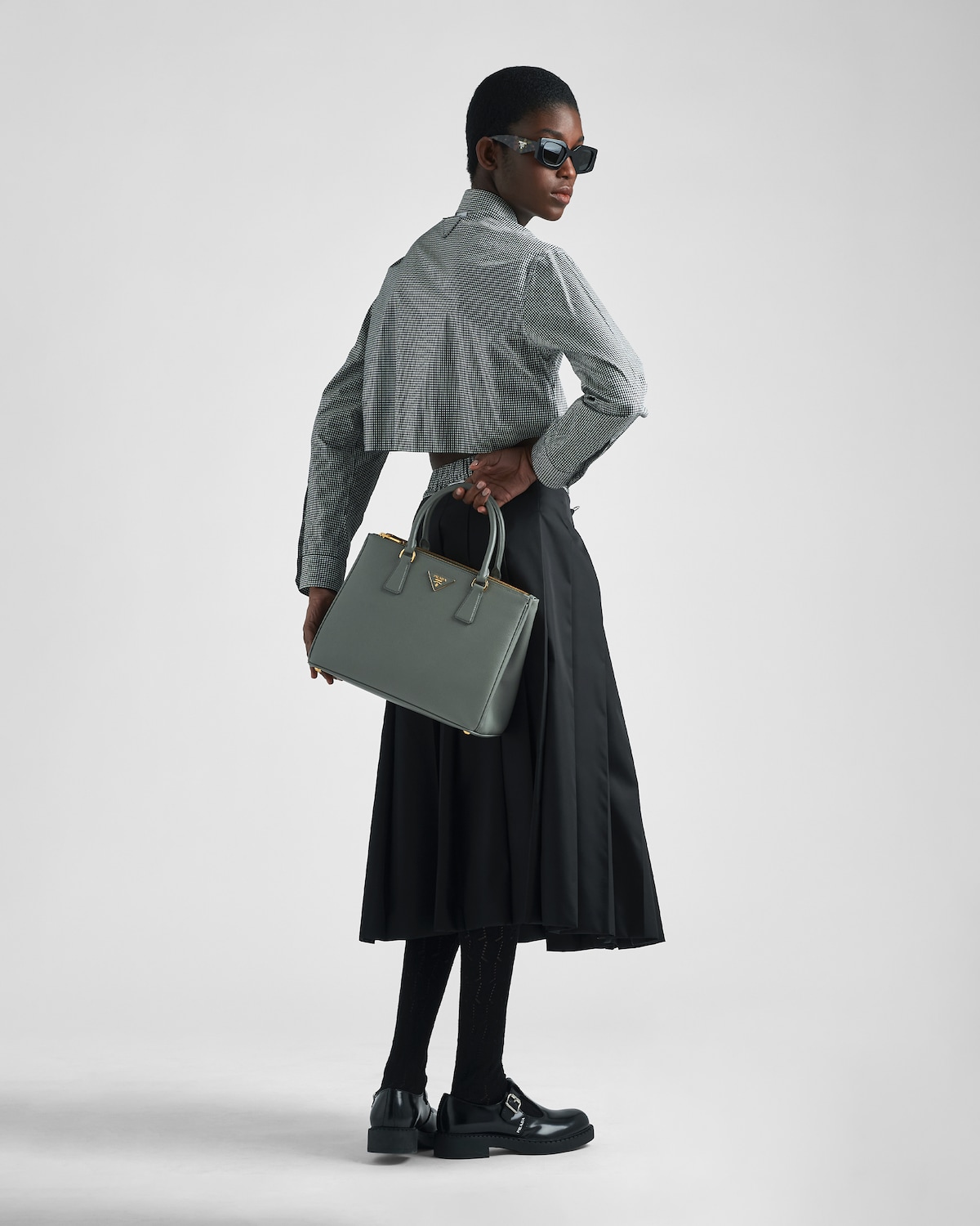 Slate Gray Prada Galleria Large Saffiano Leather Bag | PRADA - Australia