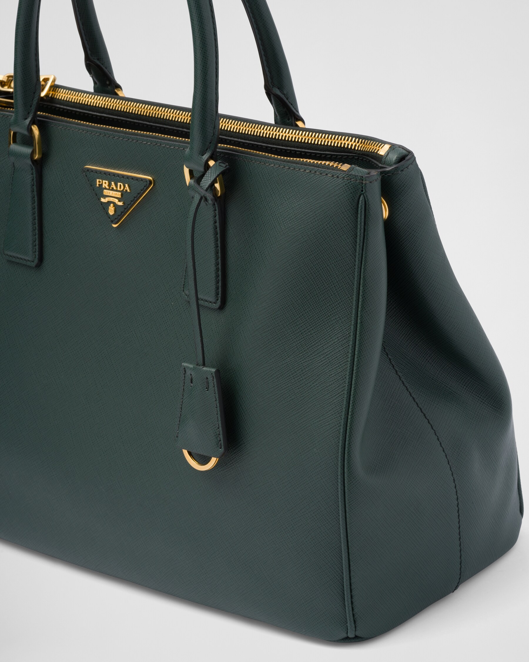 Emerald Green Large Prada Galleria Saffiano Leather Bag | PRADA