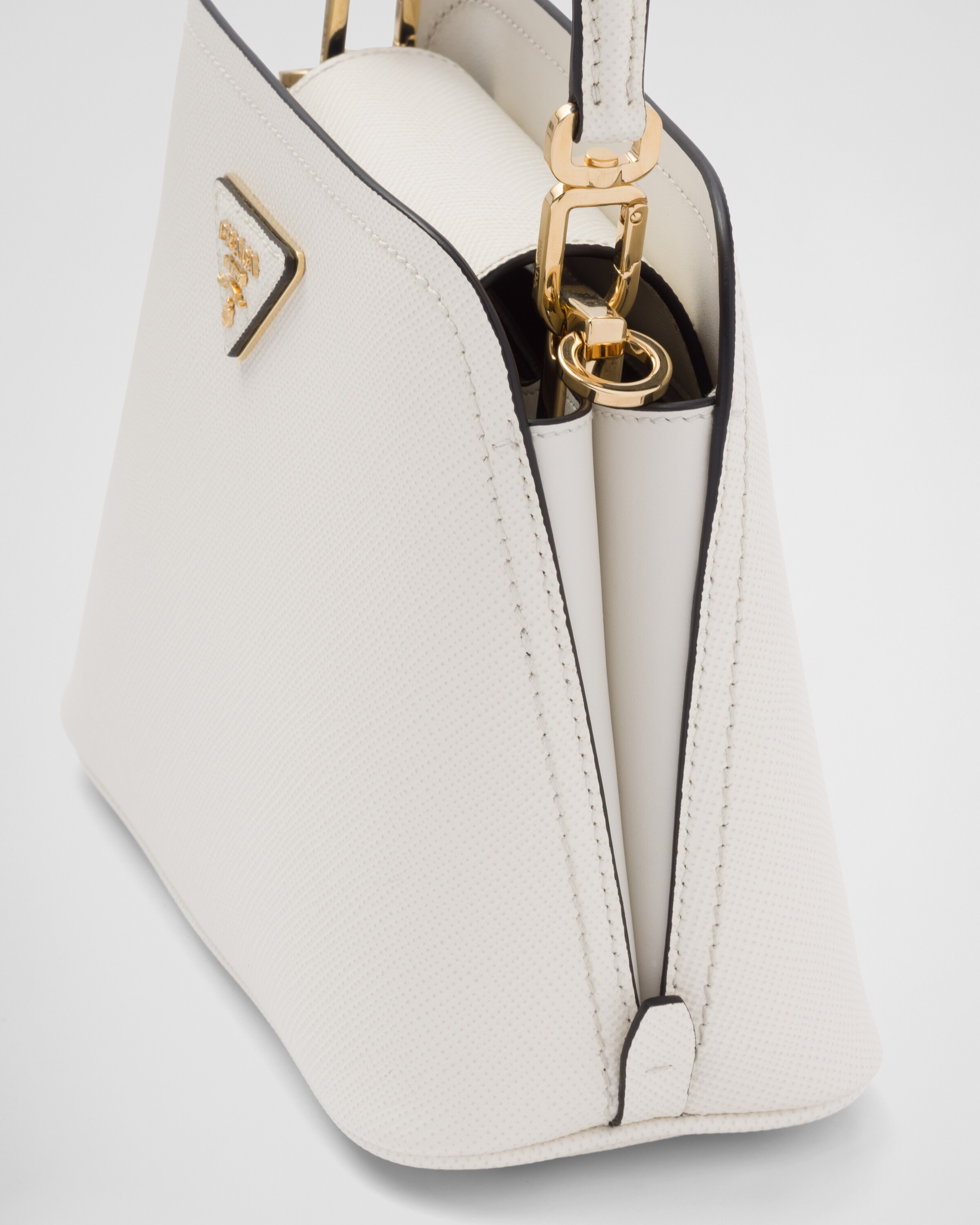 White Prada Matinée small Saffiano leather bag | Prada