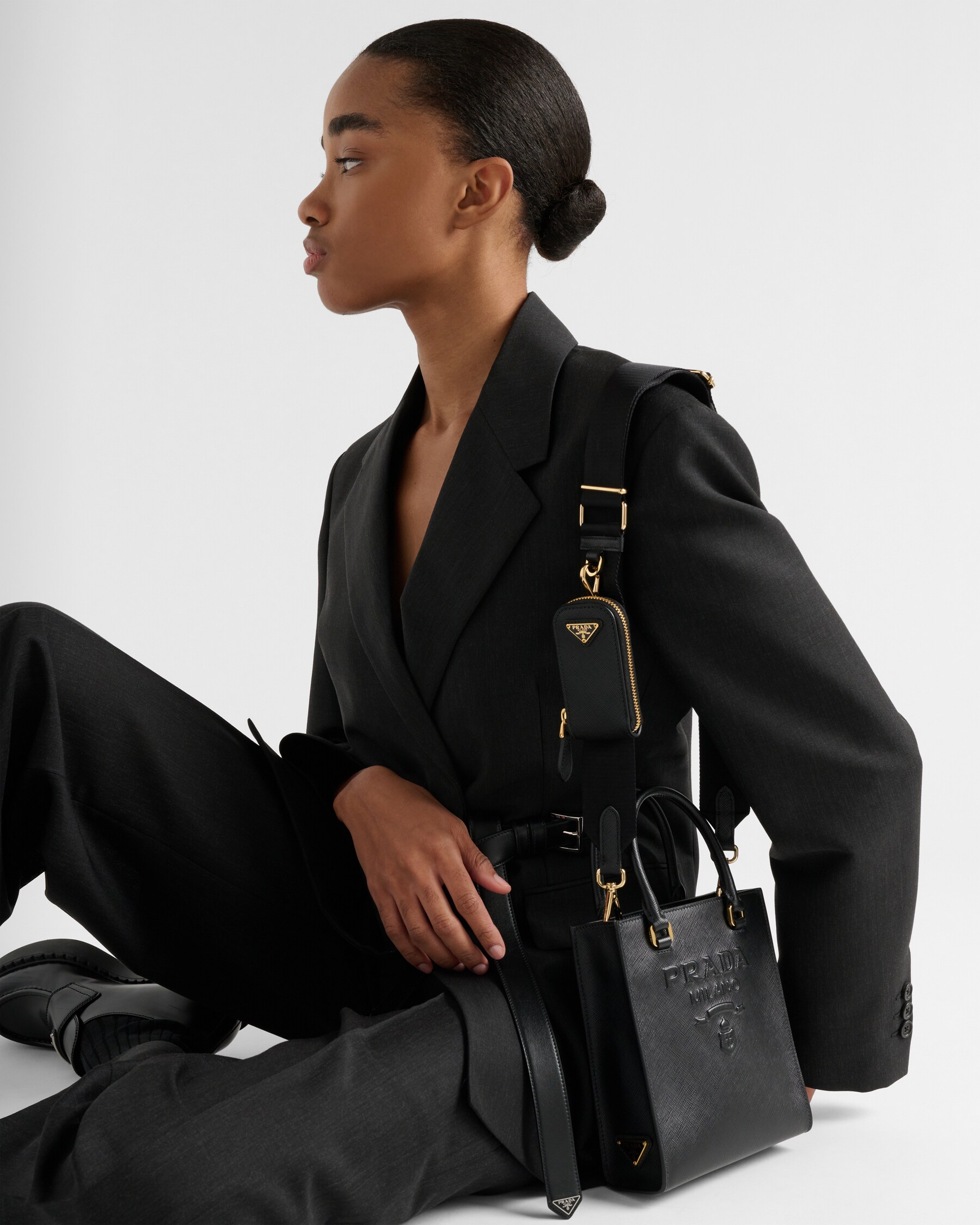 Black Small Saffiano Leather Handbag | PRADA