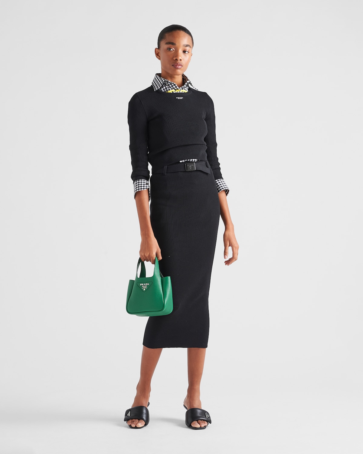 Mini Borsa A Mano In Pelle Verde | PRADA