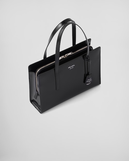 Sac à main Prada Re-Edition 1995 en cuir brossé Noir | Prada