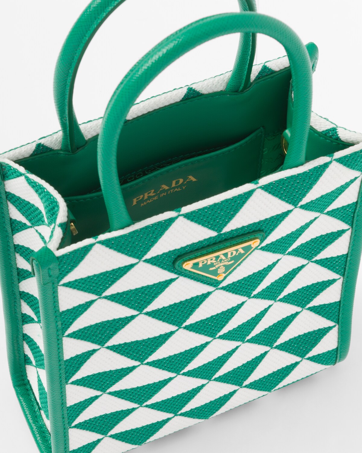 Mango/white Prada Symbole Embroidered Fabric Mini Bag | PRADA