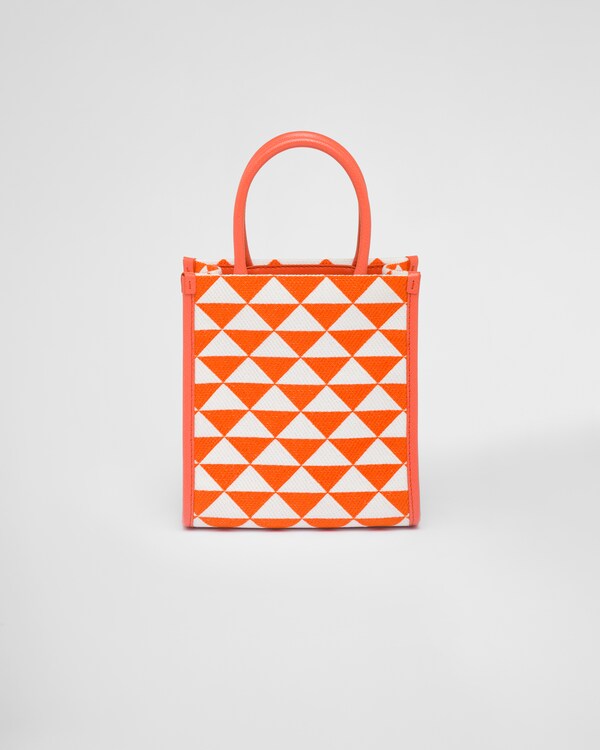 Orange/white Prada Symbole Embroidered Fabric Mini Bag | PRADA