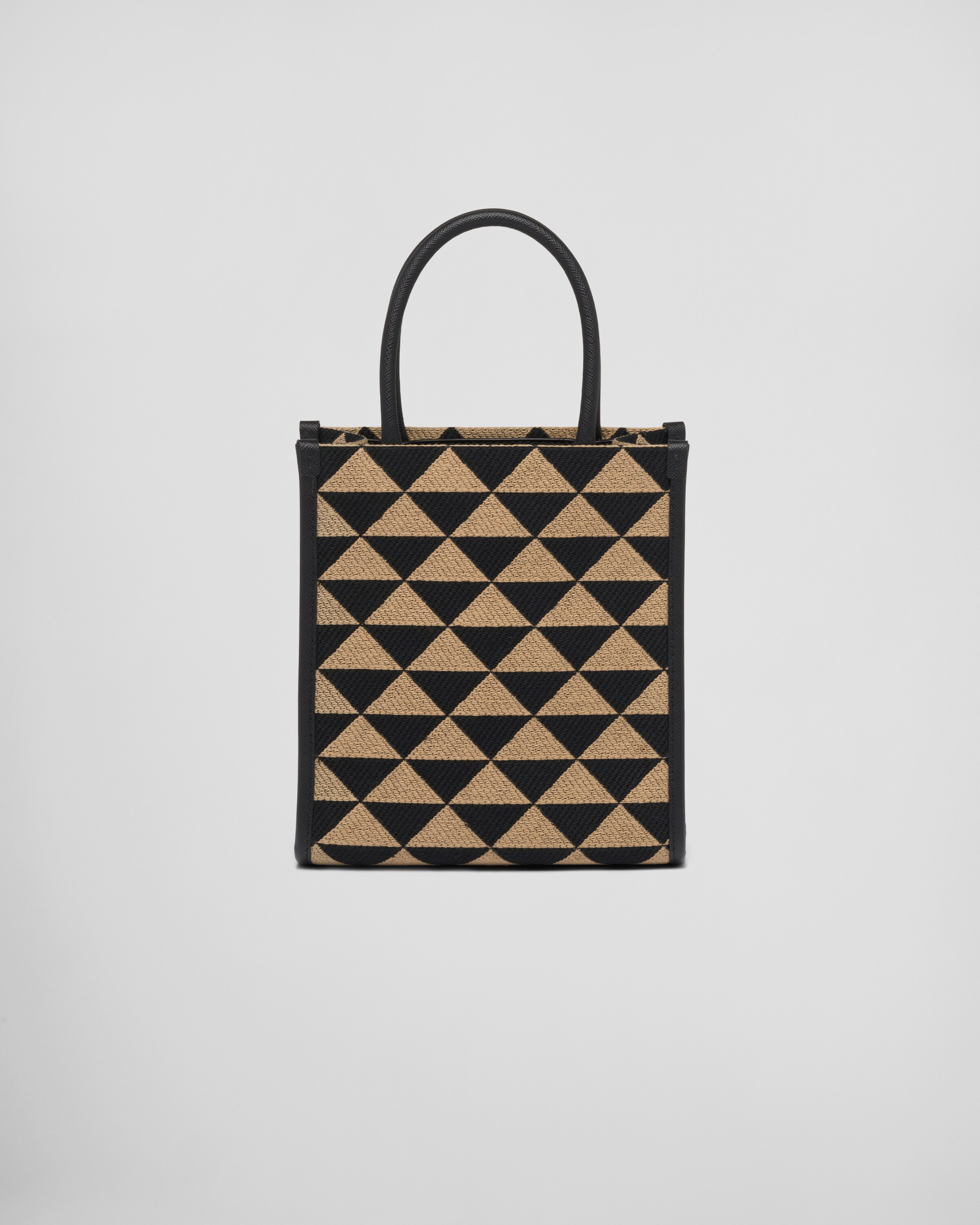 Black/beige Prada Symbole Embroidered Fabric Mini Bag | PRADA