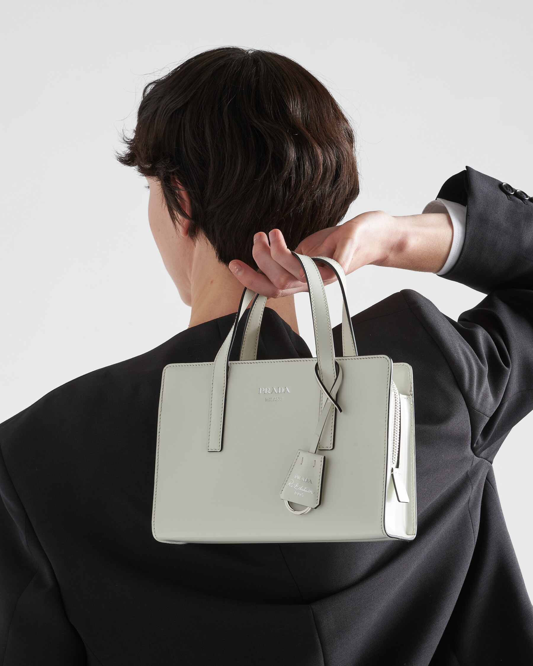 White Prada Re-edition 1995 Brushed-leather Mini Handbag | PRADA