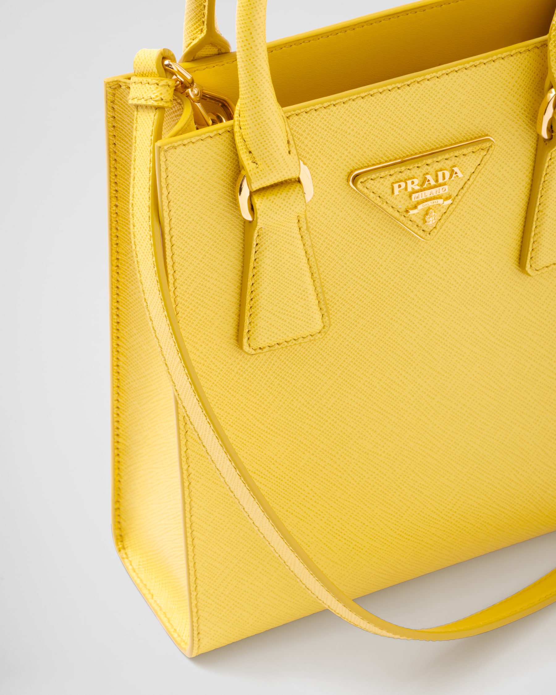 Sunny Yellow Saffiano Leather Handbag | PRADA