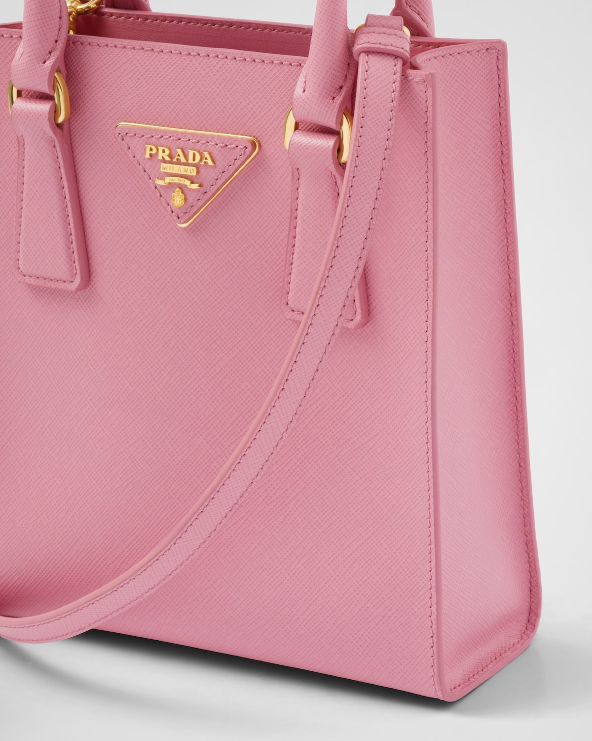 Petal Pink Saffiano Leather Handbag | PRADA