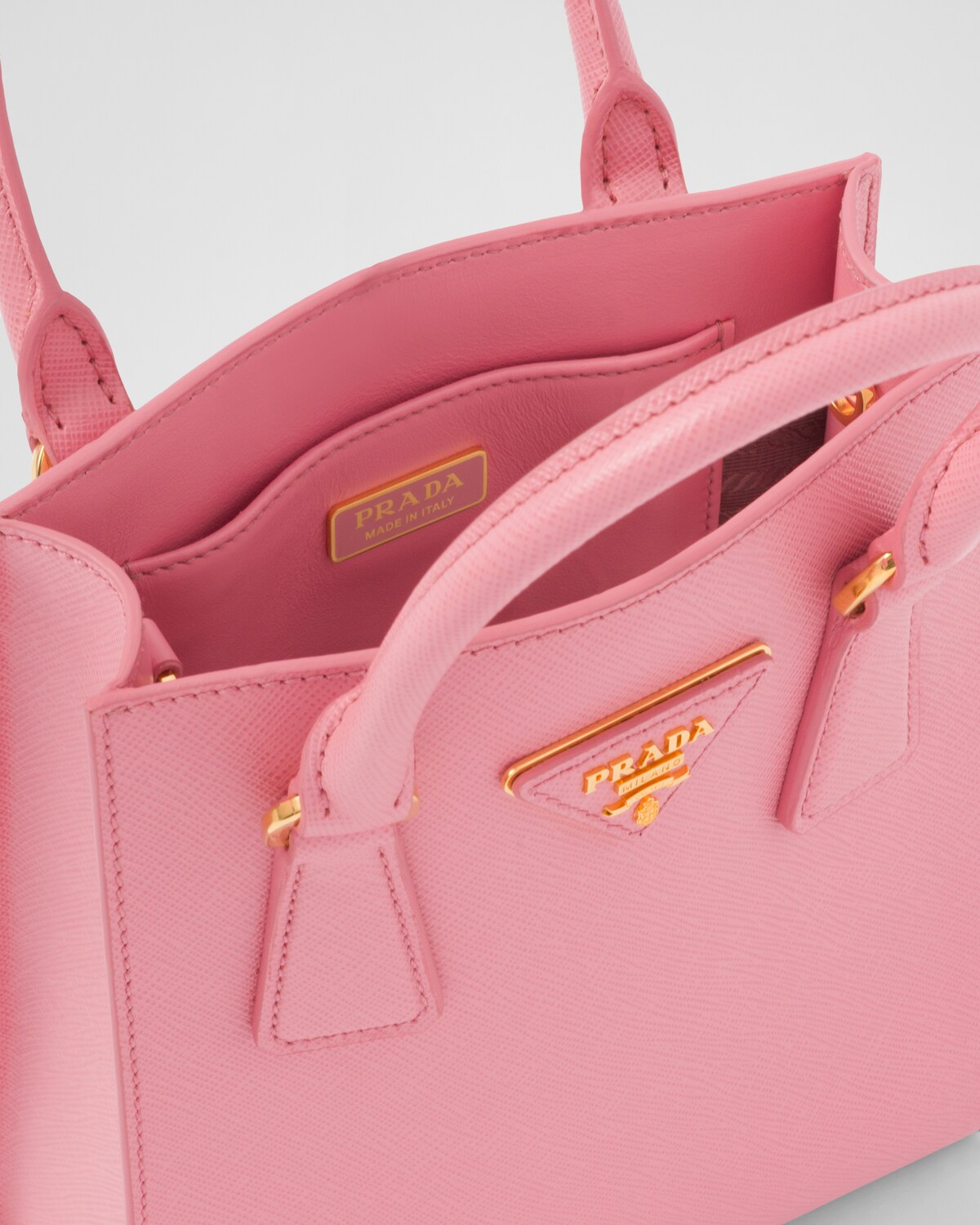 Petal Pink Saffiano Leather Handbag | PRADA