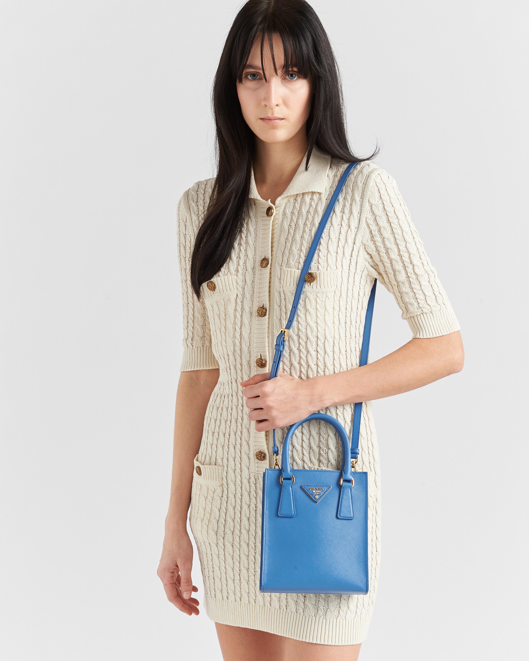 Light Blue Saffiano Leather Handbag | PRADA
