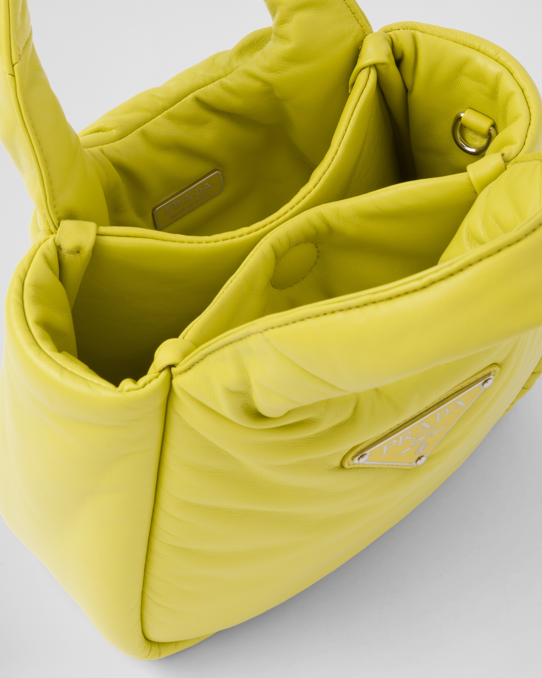 Citron Yellow Small Padded Prada Soft Nappa-leather Bag | PRADA