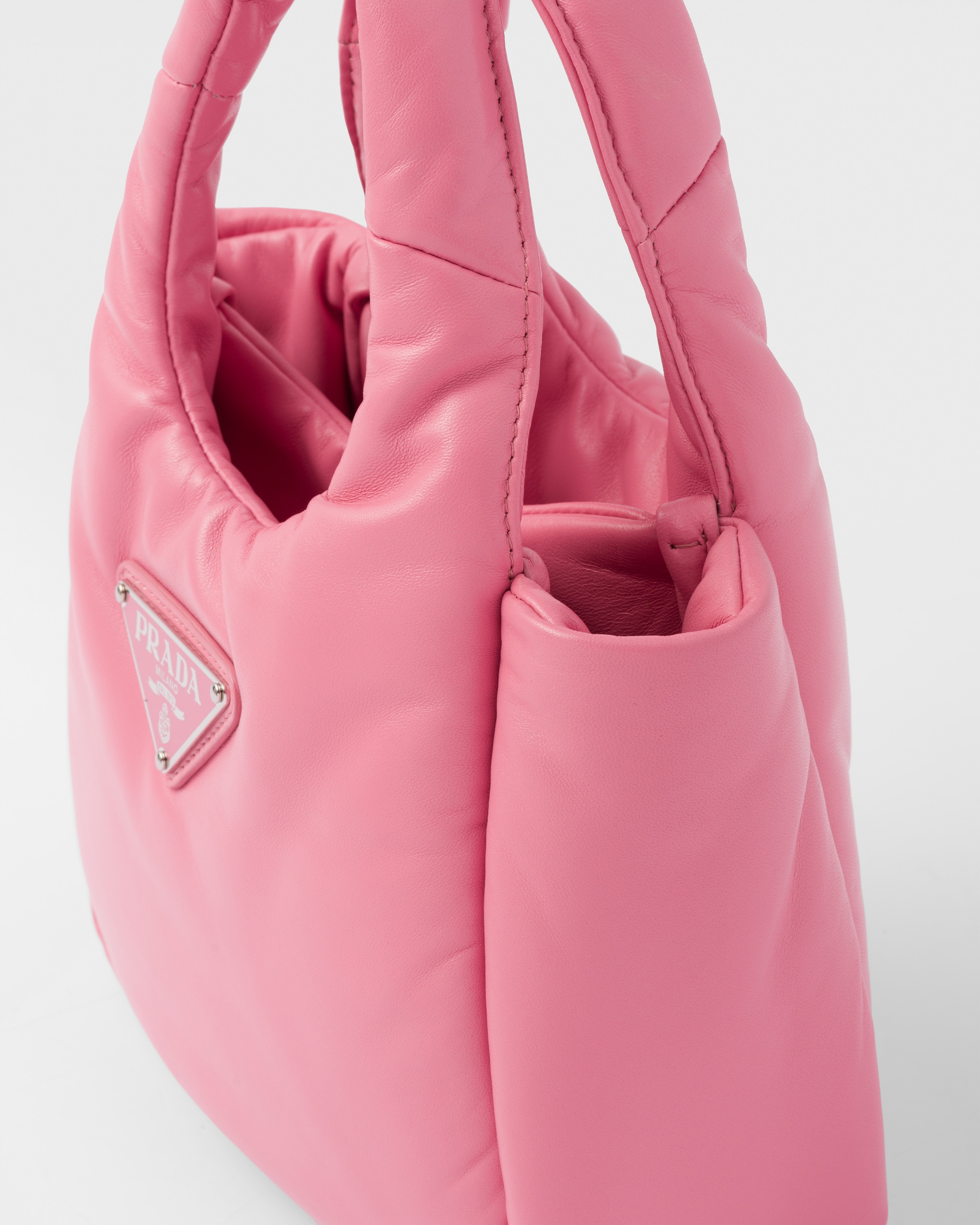 Geranium Pink Small padded Prada Soft nappa-leather bag | Prada
