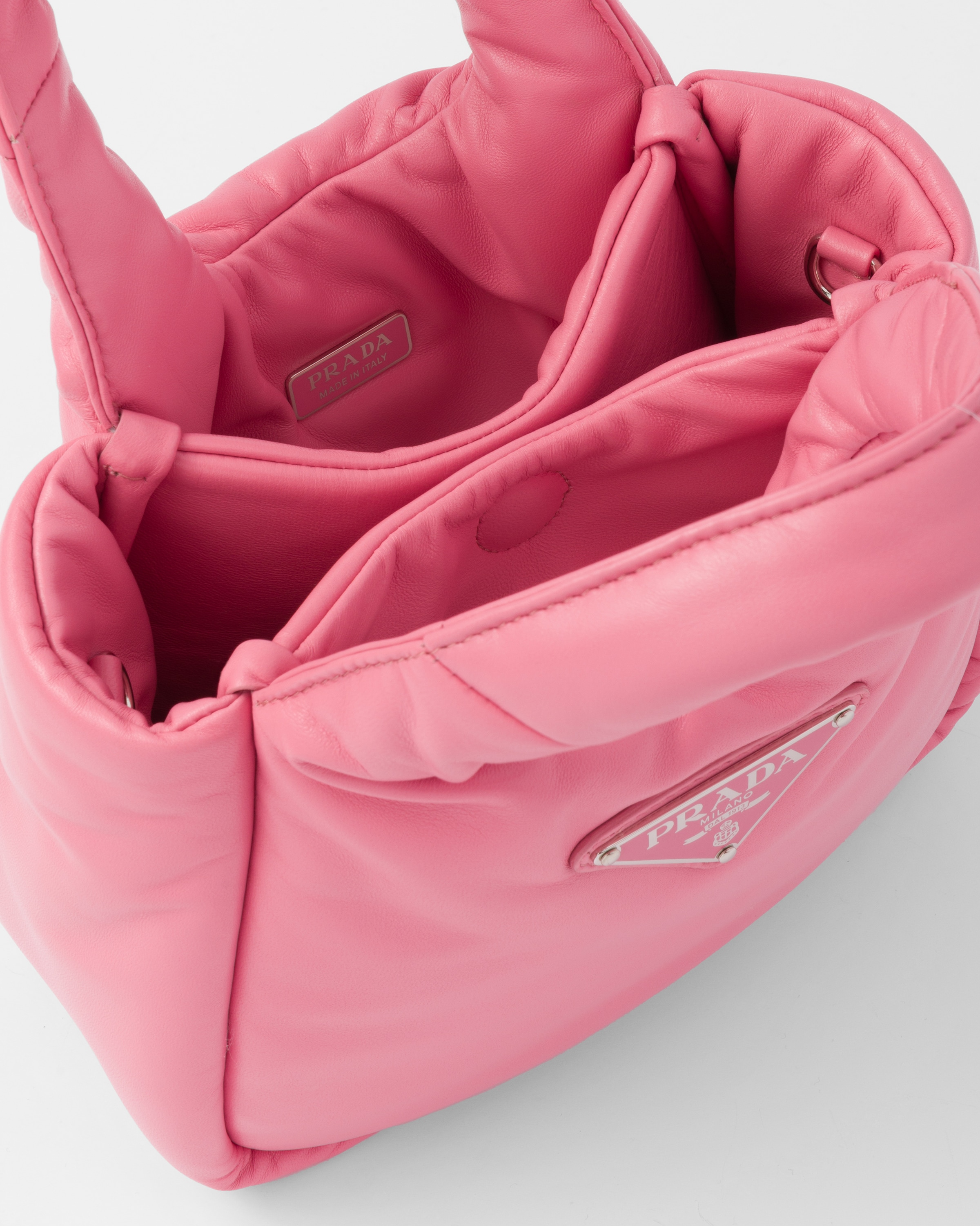 Geranium Pink Small Padded Prada Soft Nappa-leather Bag | PRADA