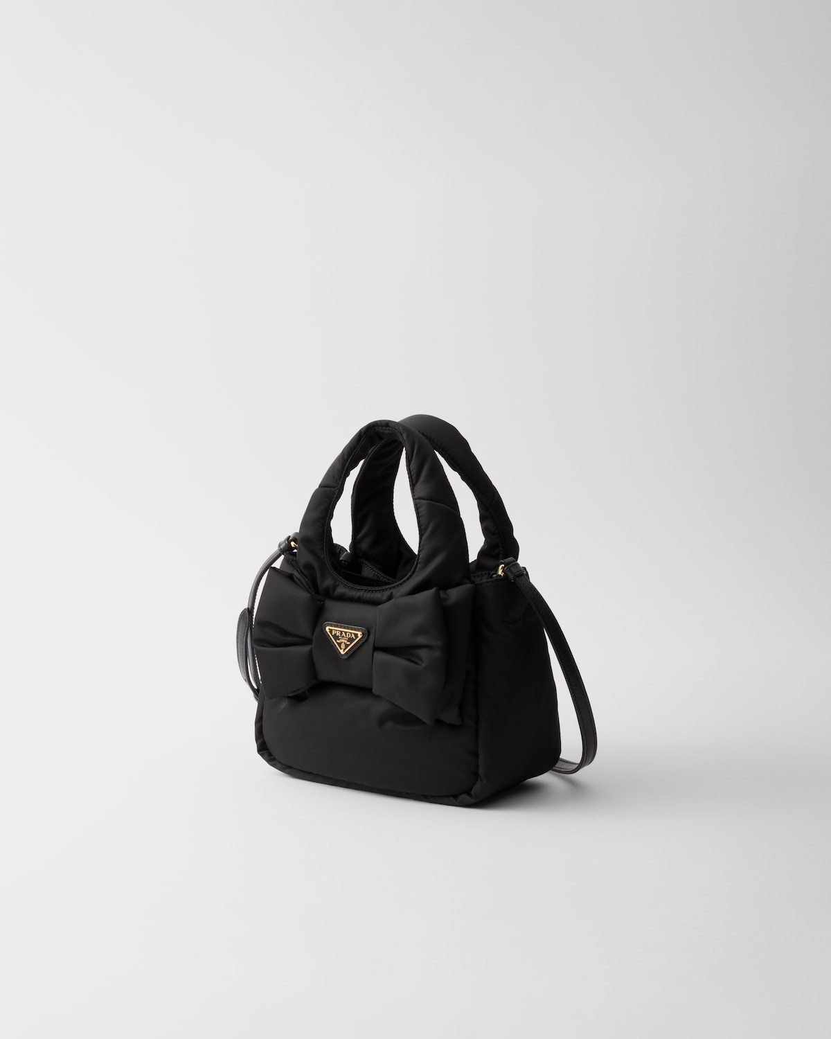 Black Padded Re-nylon Mini-bag With Bow | PRADA