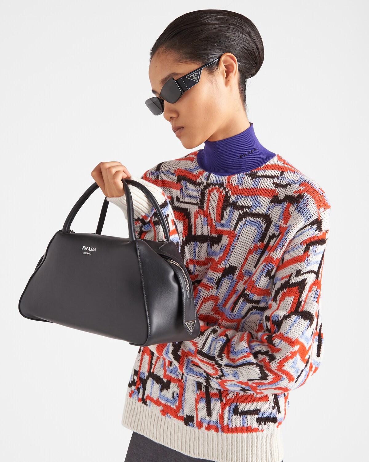 Prada Supernova Orta Boy Deri El ÇAntası Black | PRADA